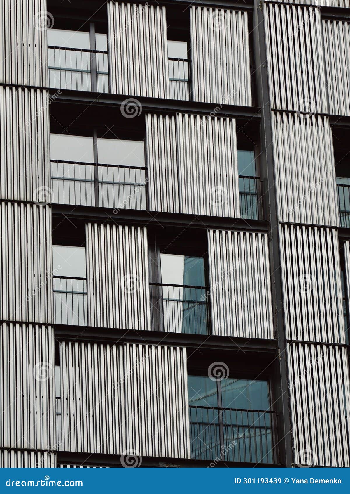Modern Building with Windows and Metallic Lined Shades in Spain ...