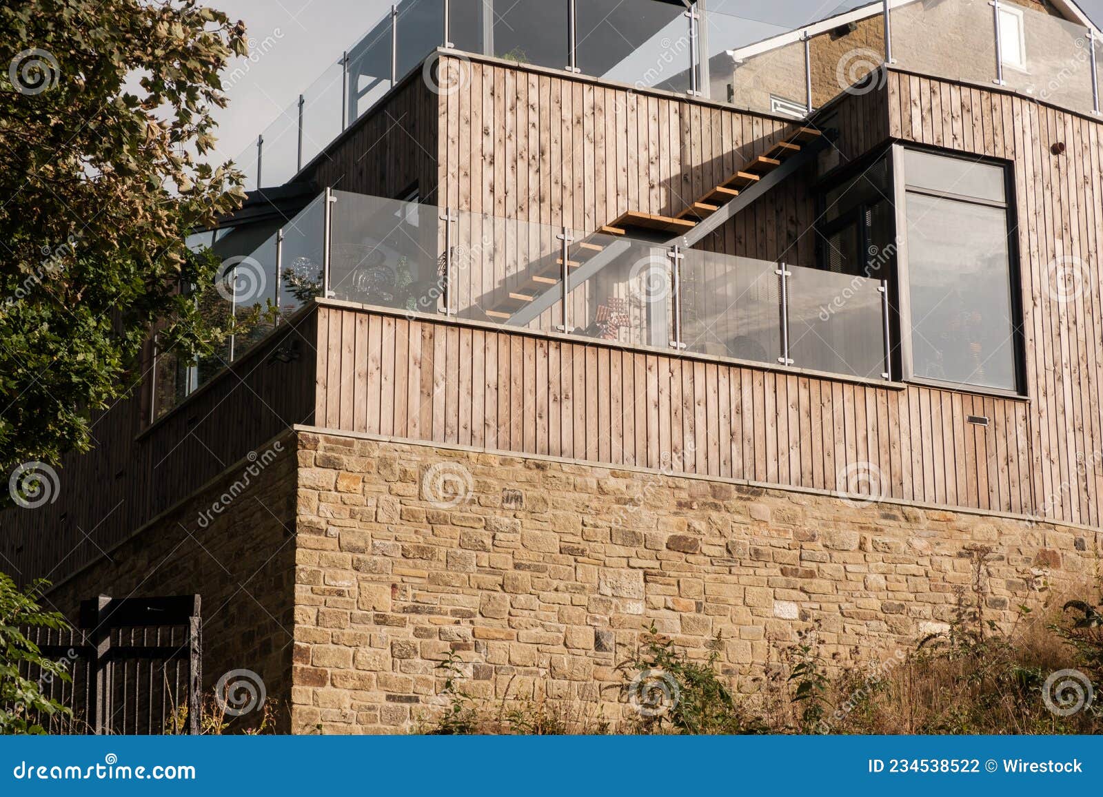 Modern Building with Windows and Stairs from Stock Photo - Image of ...