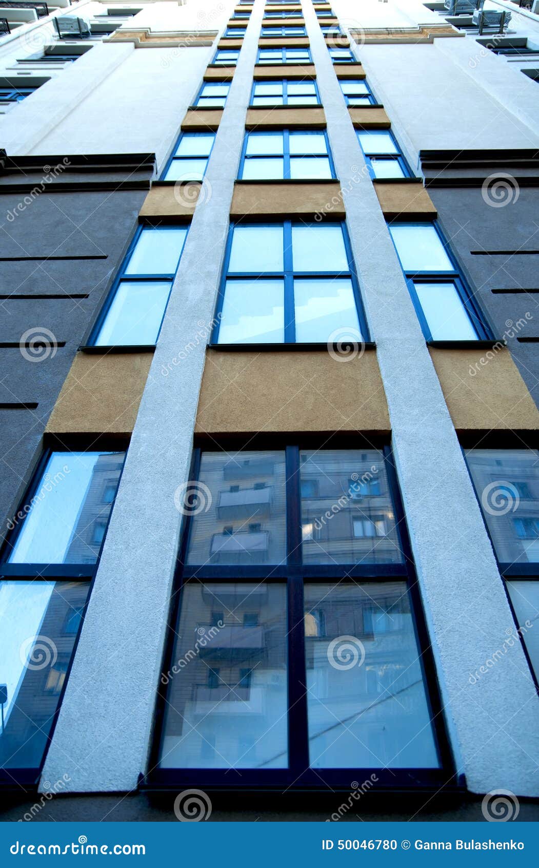 Modern Building.Windows Stretching into the Distance Upwards Stock ...