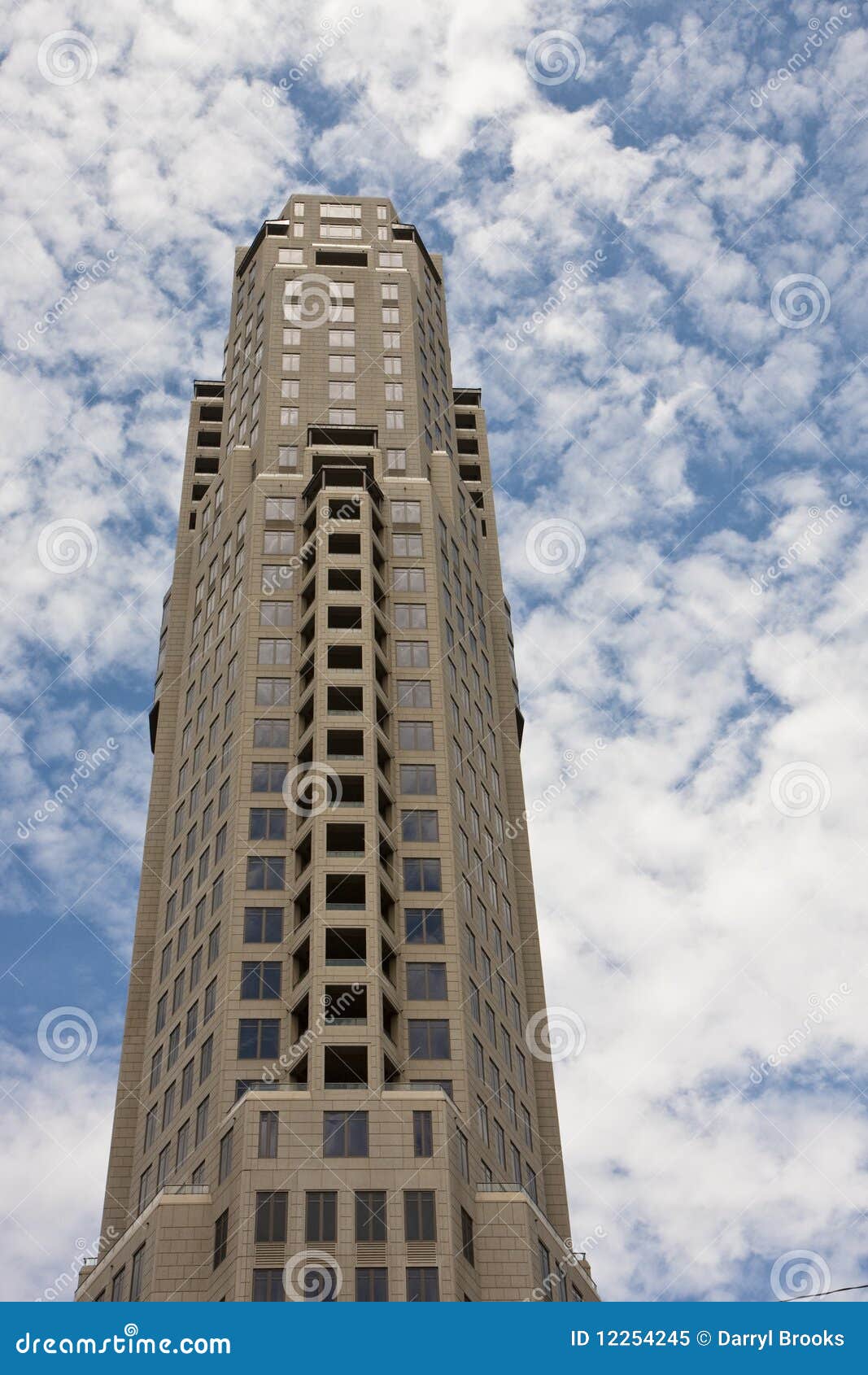 Modern Buildingi into Clouds Stock Image - Image of glass, city: 12254245