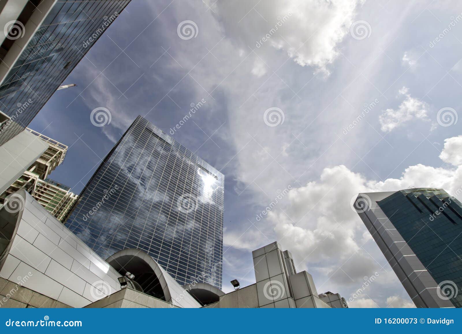 Modern Buildings Against Blue Sky Stock Image - Image of urban, glass ...