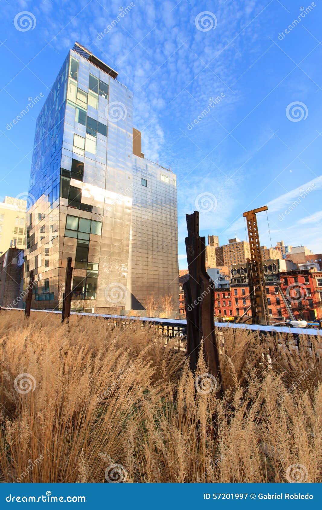 Modern Buildings Along the High Line Stock Image - Image of chelsea ...