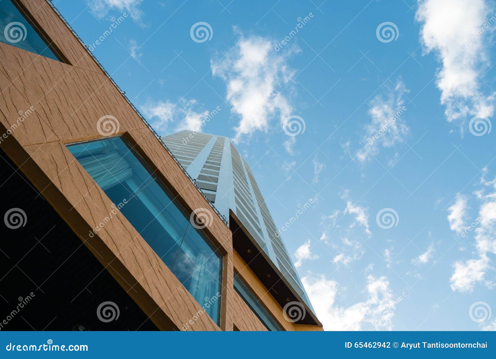 Modern Buildings Bottom View Stock Photo - Image of glass, granite ...
