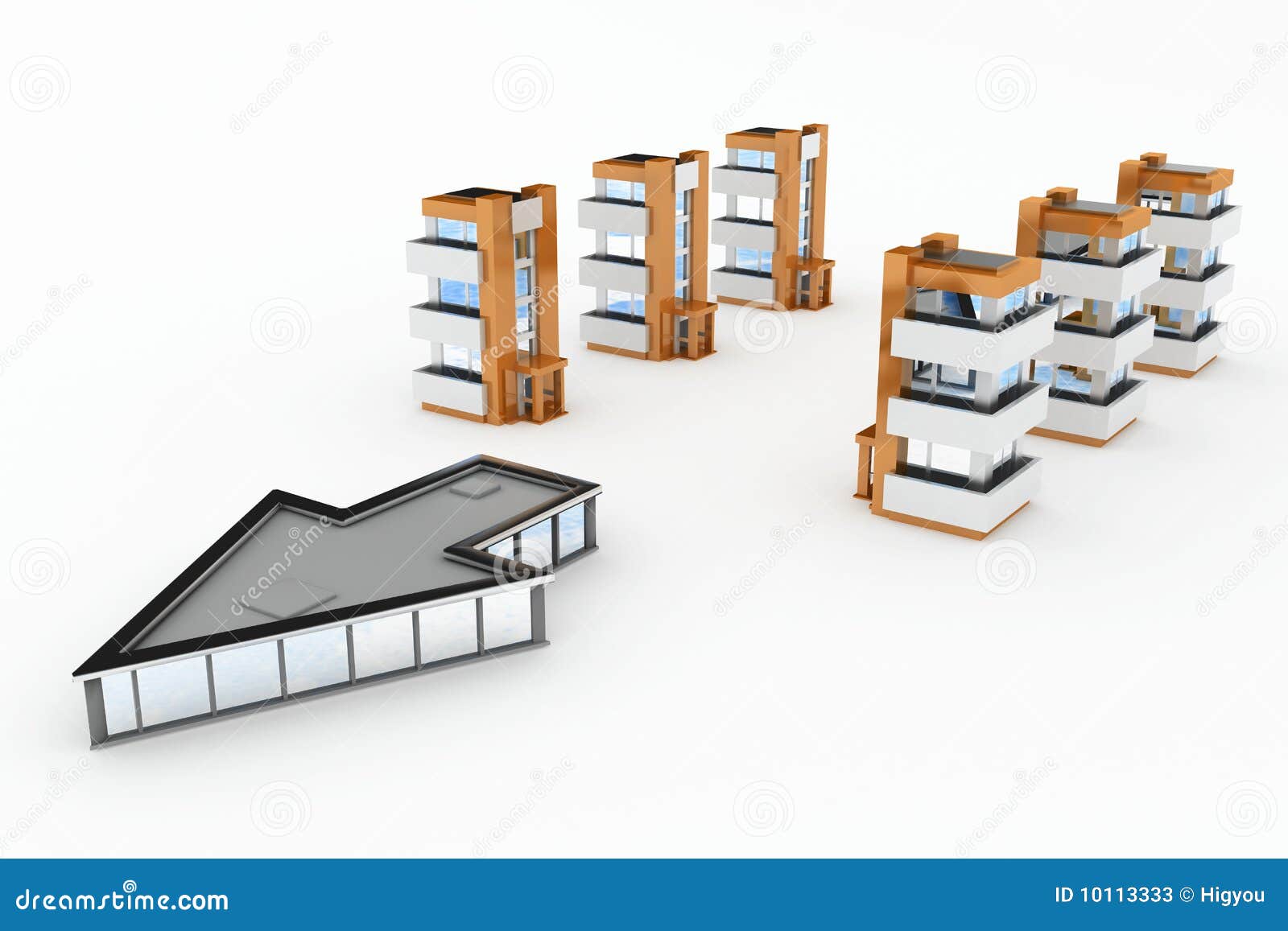 Modern Buildings, Direction Stock Illustration - Illustration of urban ...