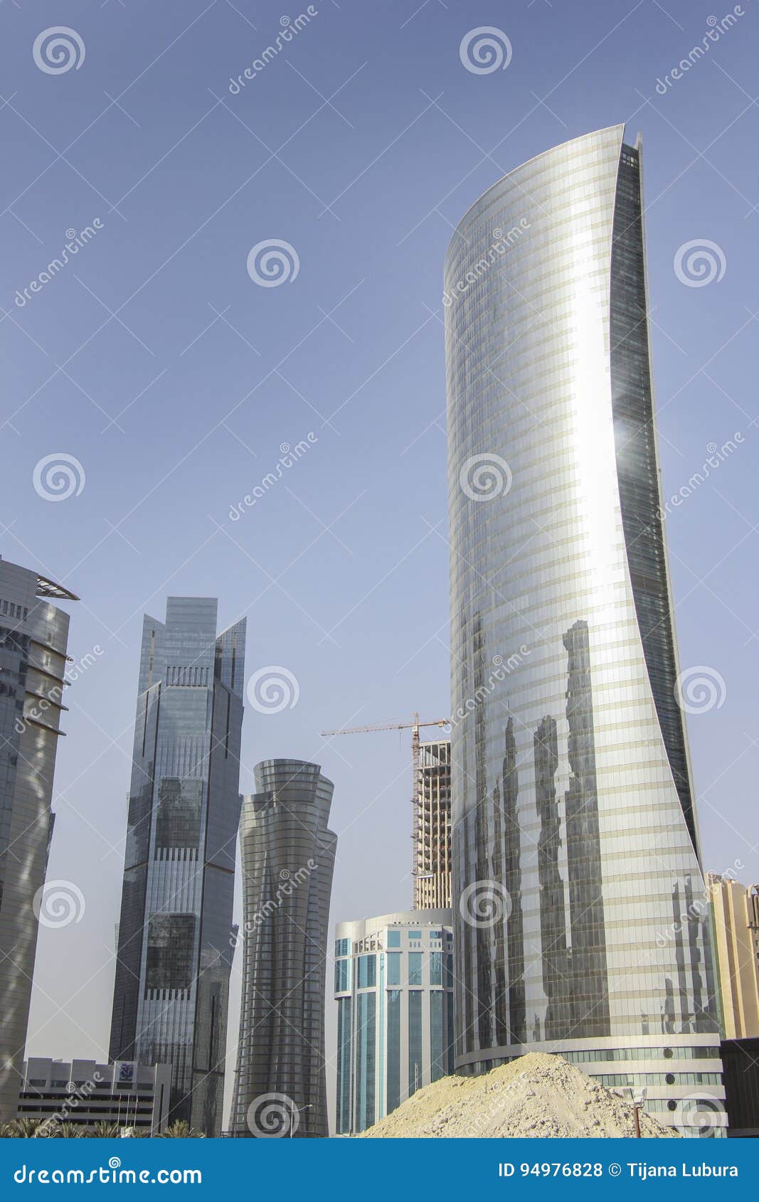 Modern buildings in Doha editorial stock photo. Image of arab - 94976828