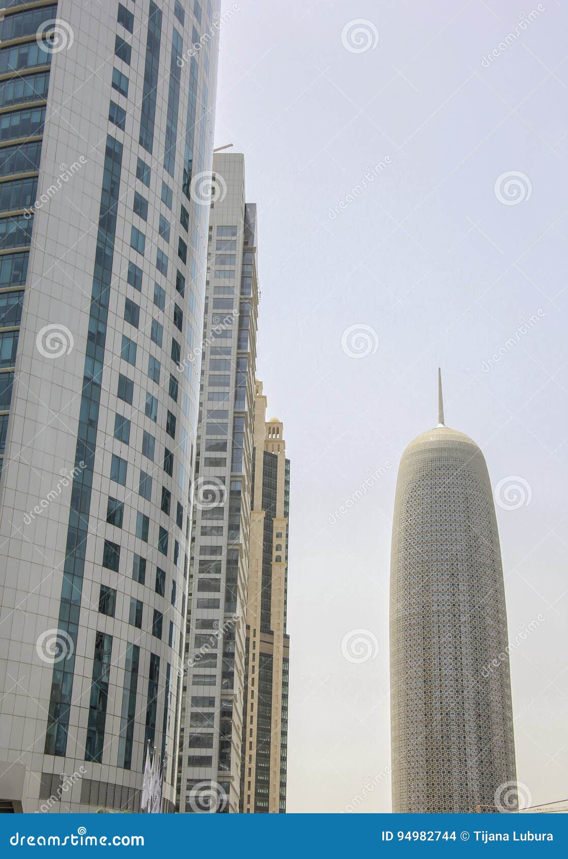 Modern buildings in Doha editorial stock image. Image of architecture ...