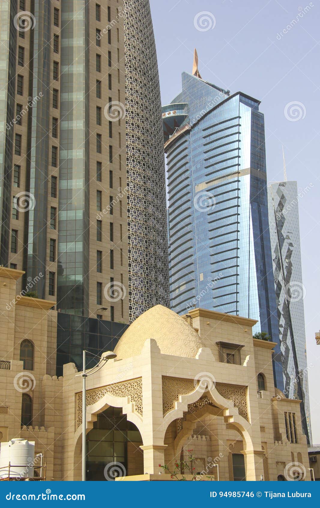Modern buildings in Doha editorial photo. Image of arab - 94985746