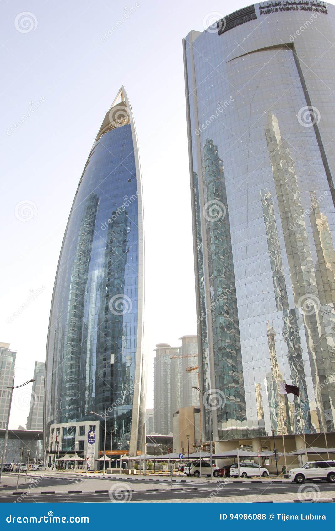 Modern buildings in Doha editorial stock photo. Image of arabian - 94986088