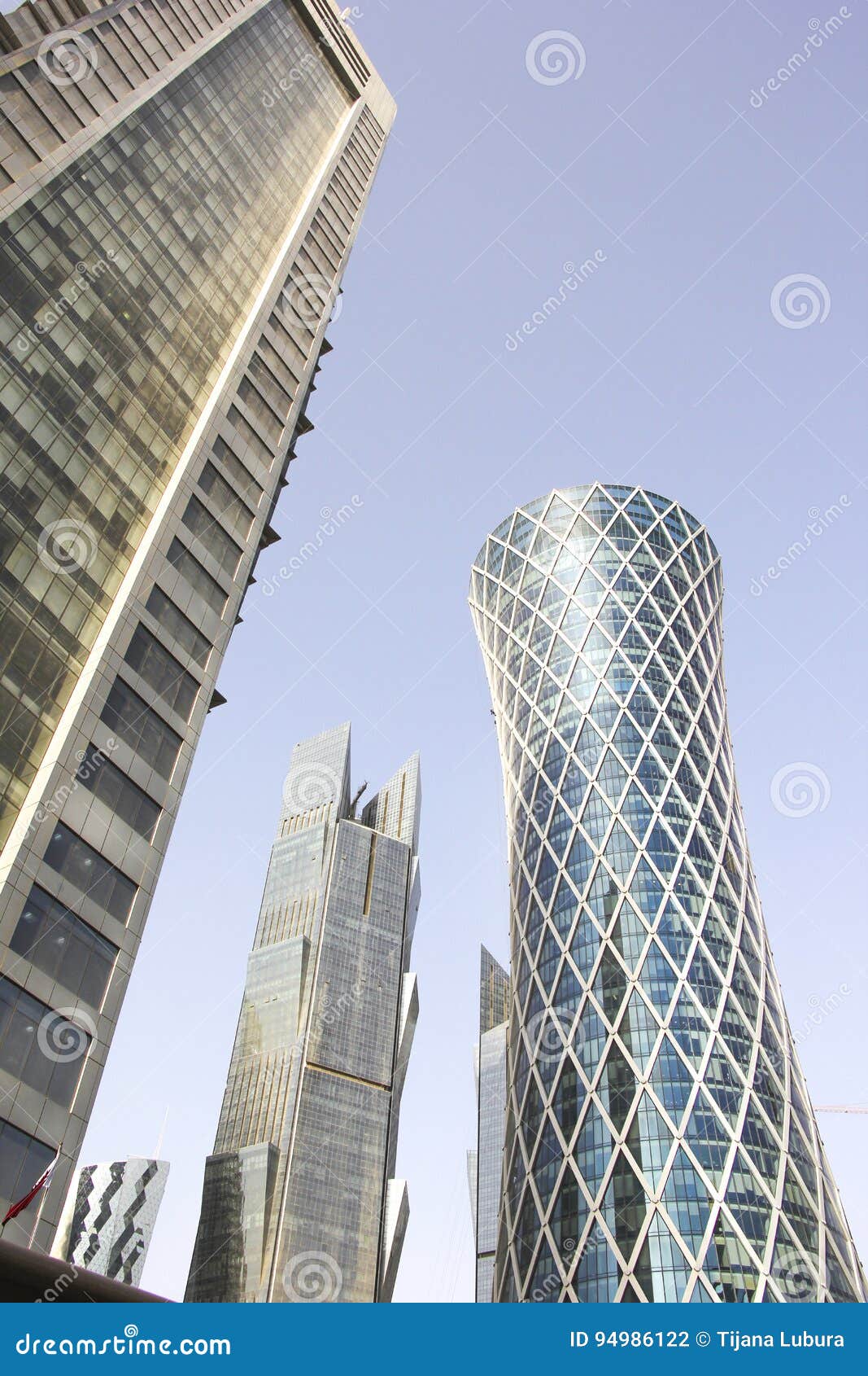 Modern buildings in Doha editorial photography. Image of blue - 94986122
