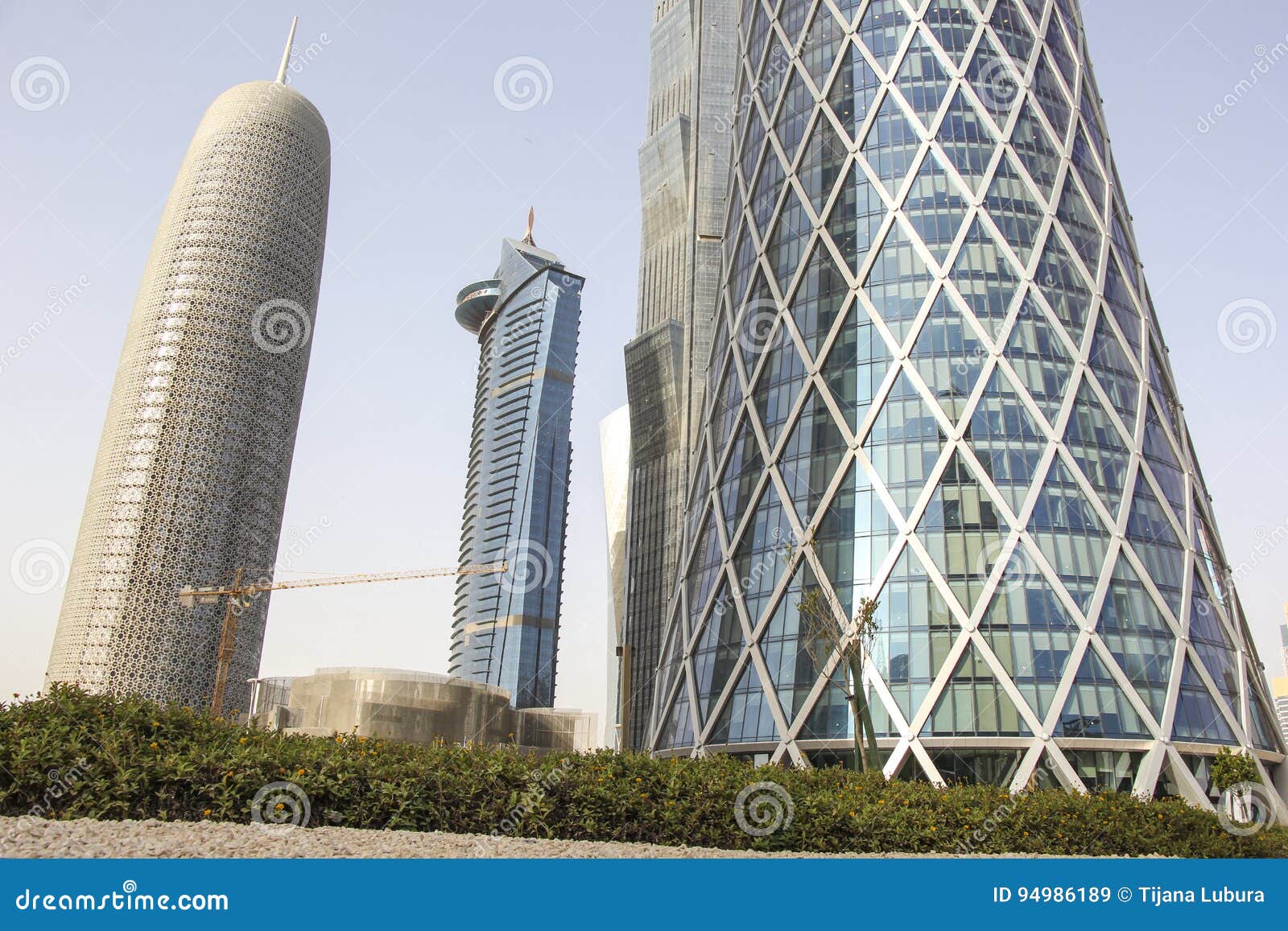 Modern buildings in Doha editorial stock image. Image of landmark ...