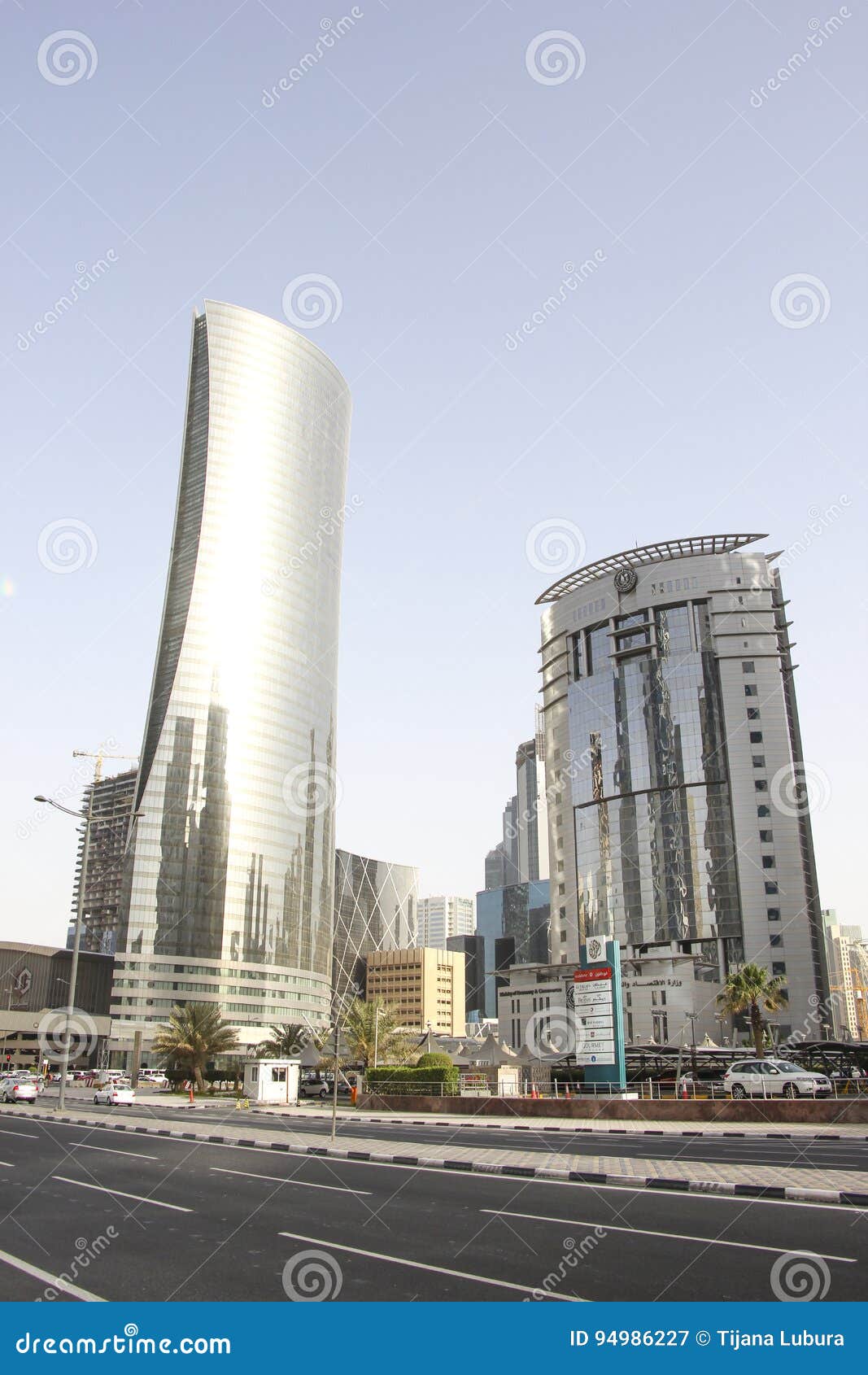 Modern buildings in Doha editorial photography. Image of landmark ...