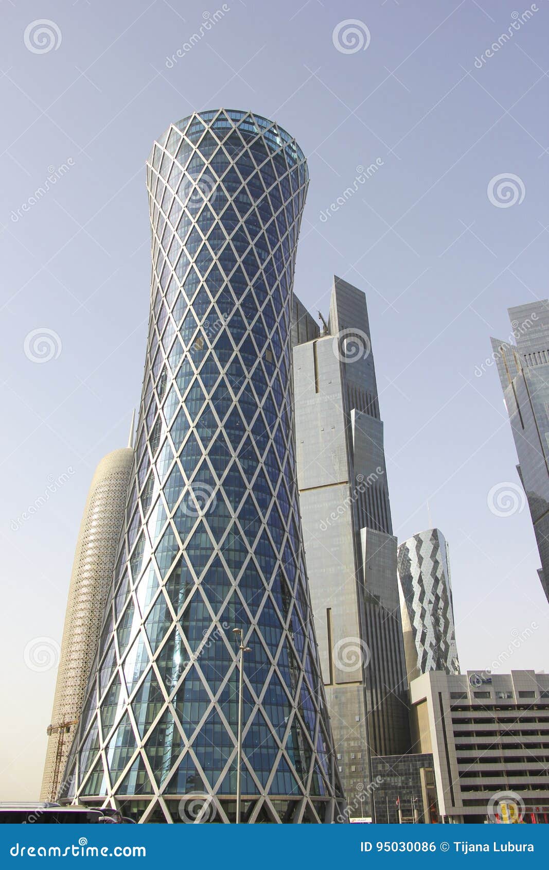 Modern buildings in Doha editorial photo. Image of purple - 95030086