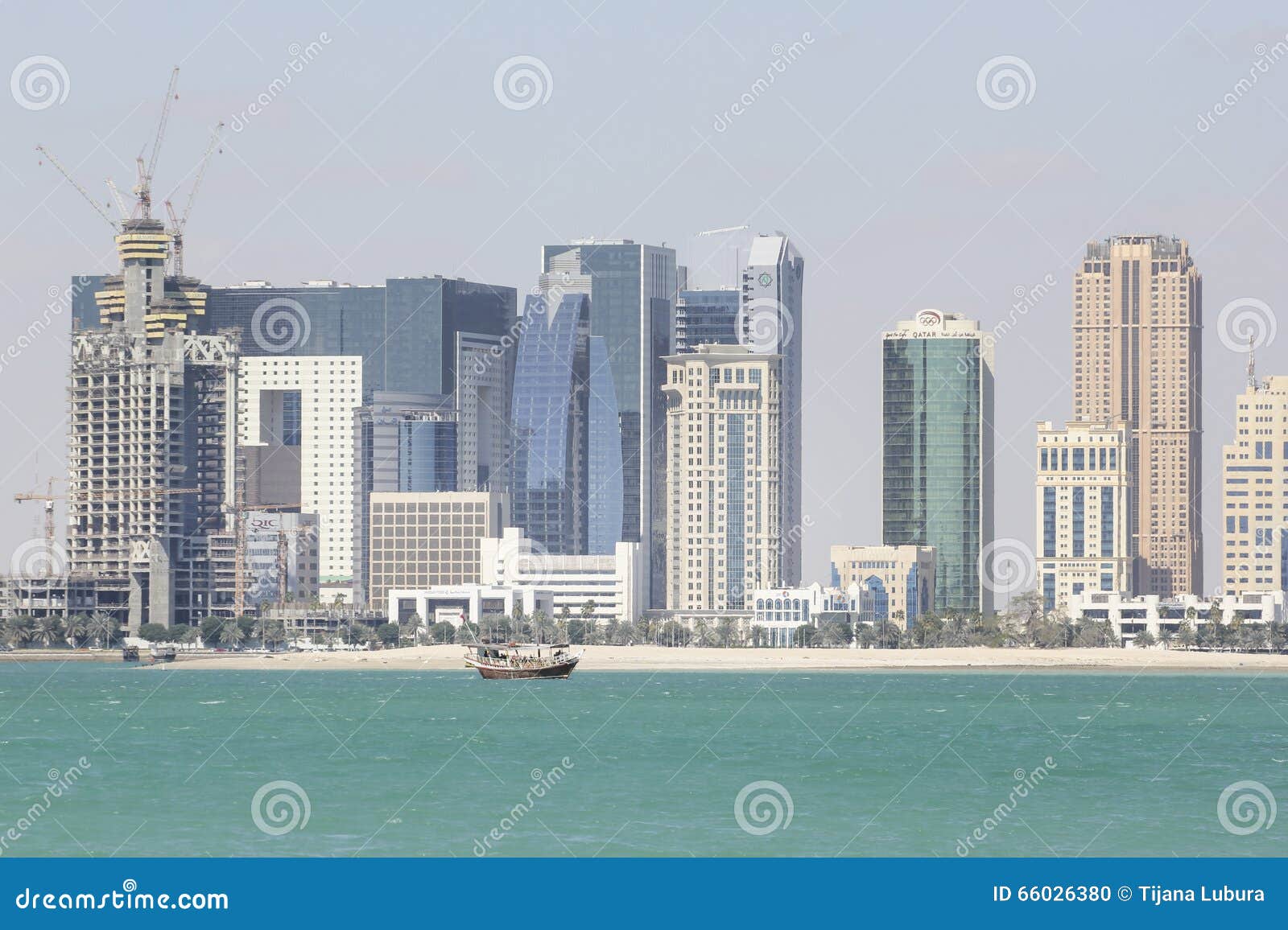 Modern buildings in Doha editorial image. Image of east - 66026380