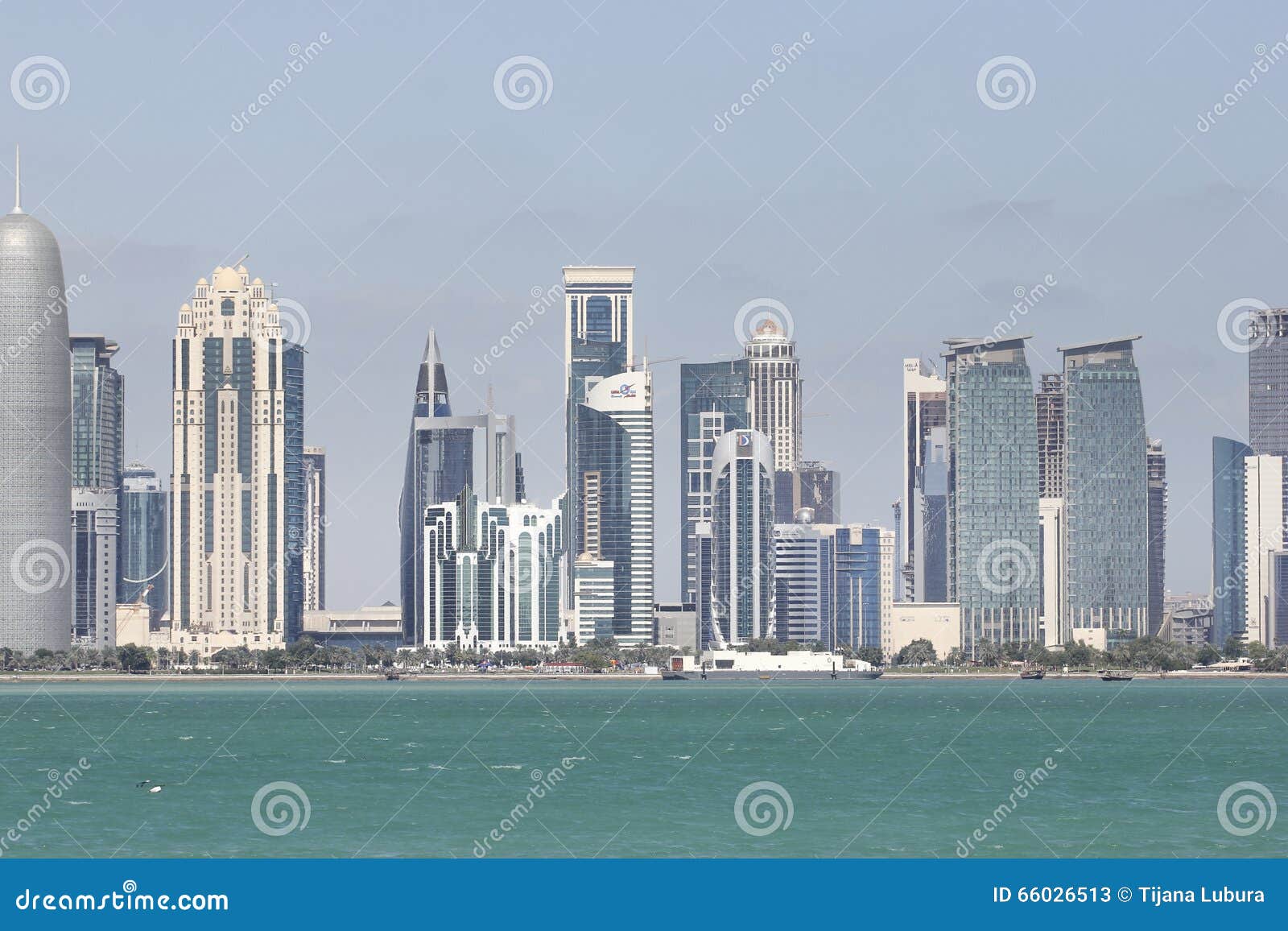 Modern buildings in Doha editorial stock photo. Image of heritage ...