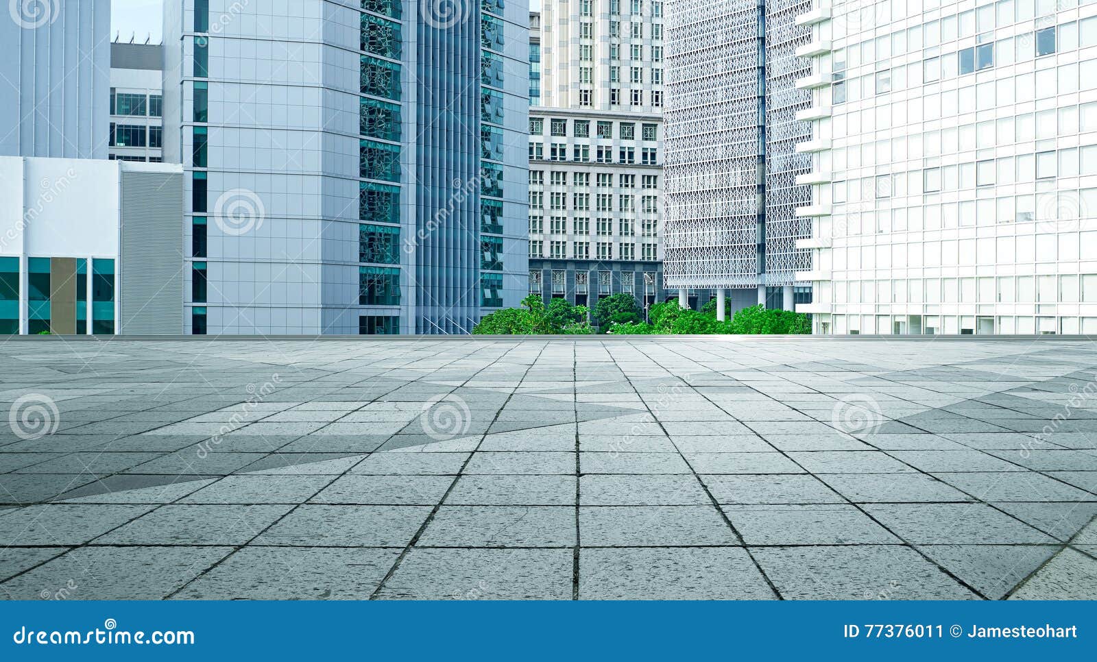 Modern Buildings with Empty Concrete Square Floor Stock Image - Image ...