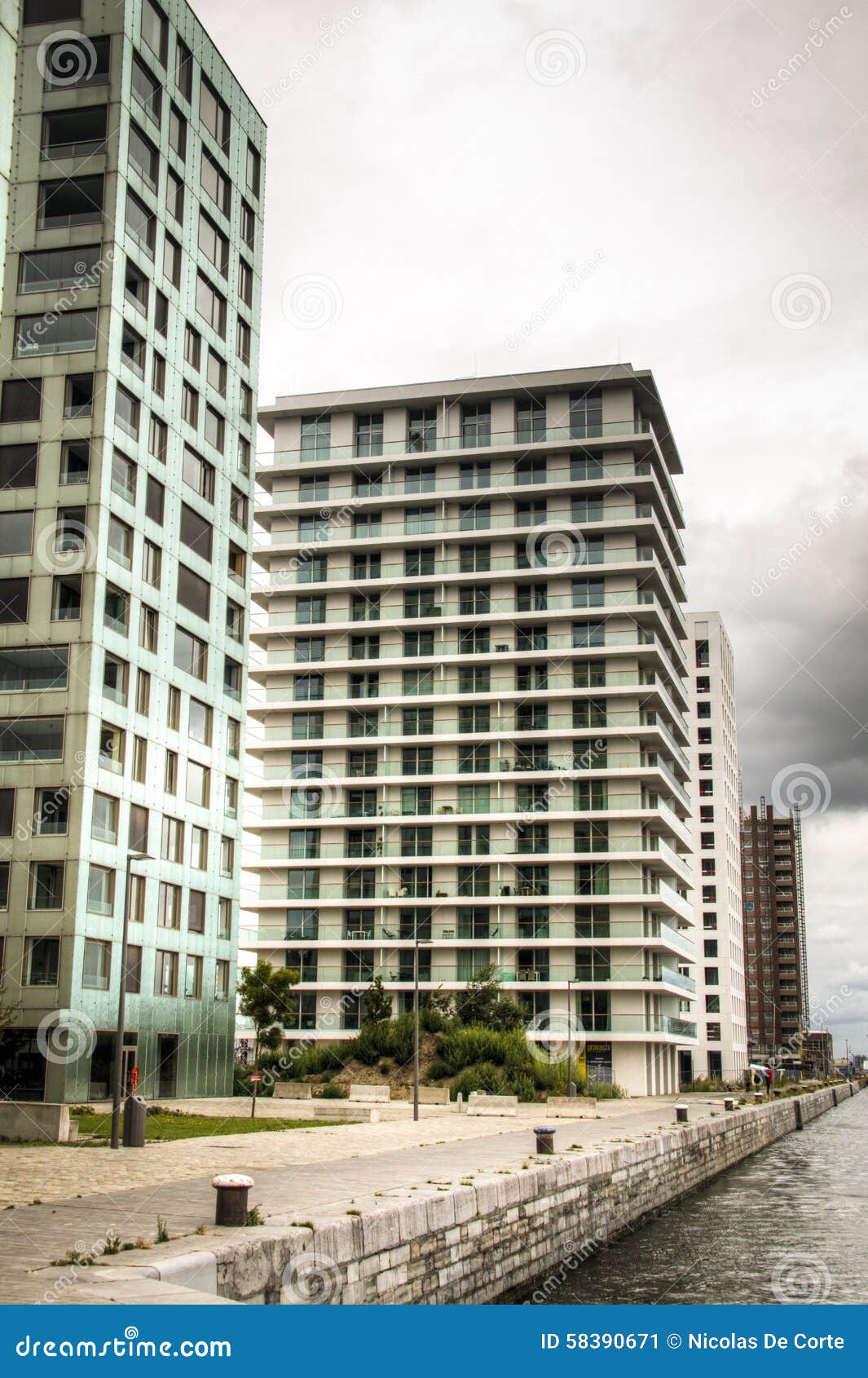 Modern Buildings in the Harbour of Antwerp Stock Image - Image of ...