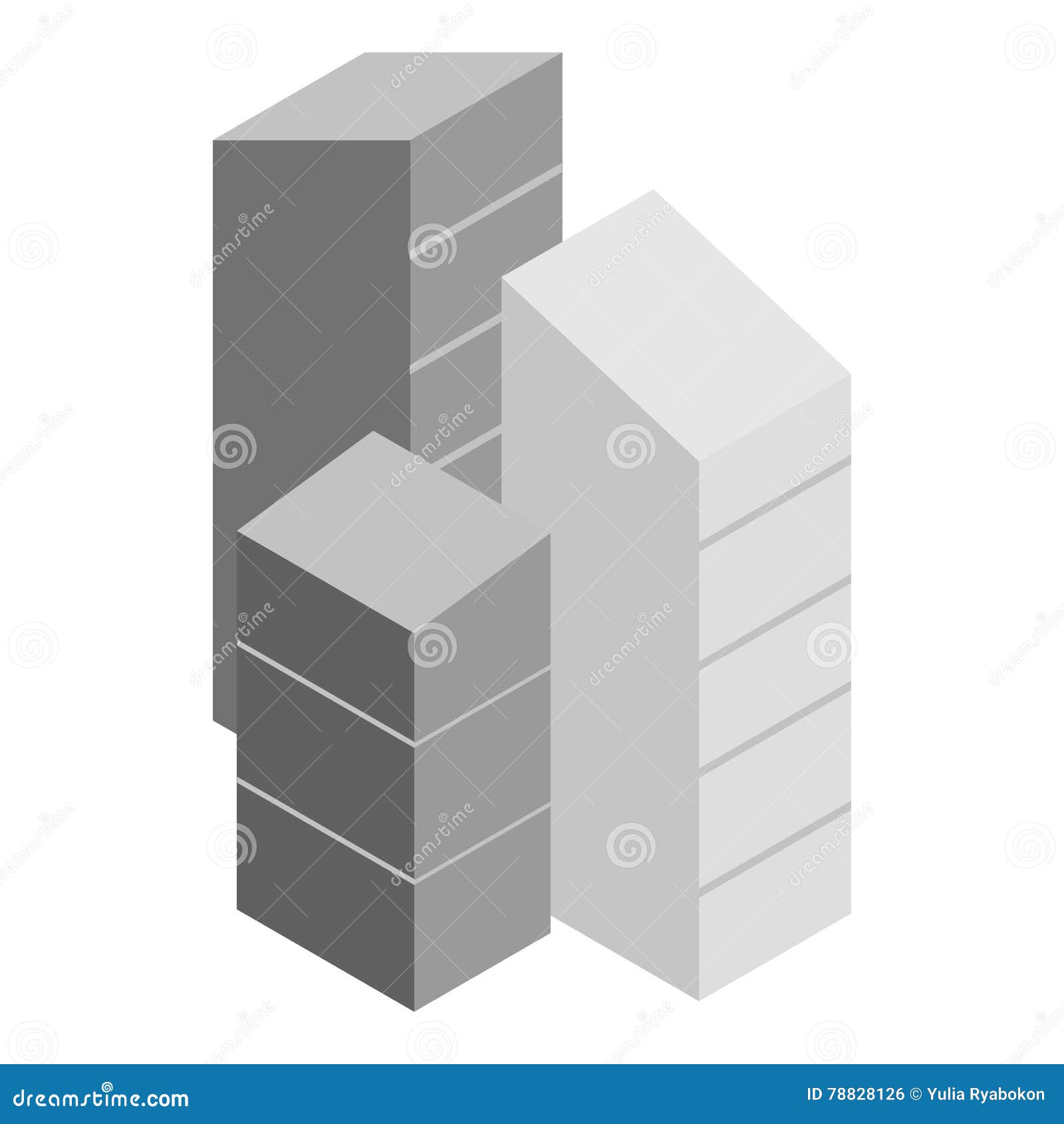 Modern Buildings Icon, Isometric 3d Style Stock Vector - Illustration ...
