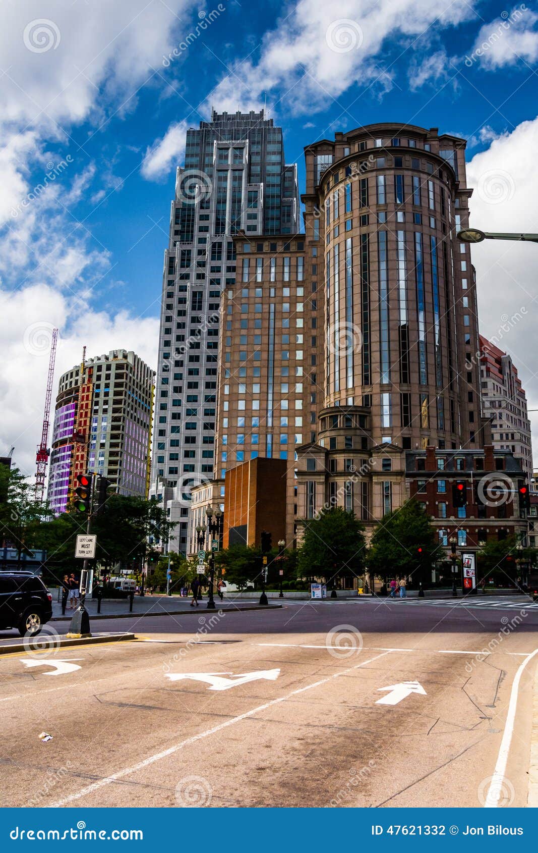 Modern Buildings and an Intersection in Boston, Massachusetts. Stock ...