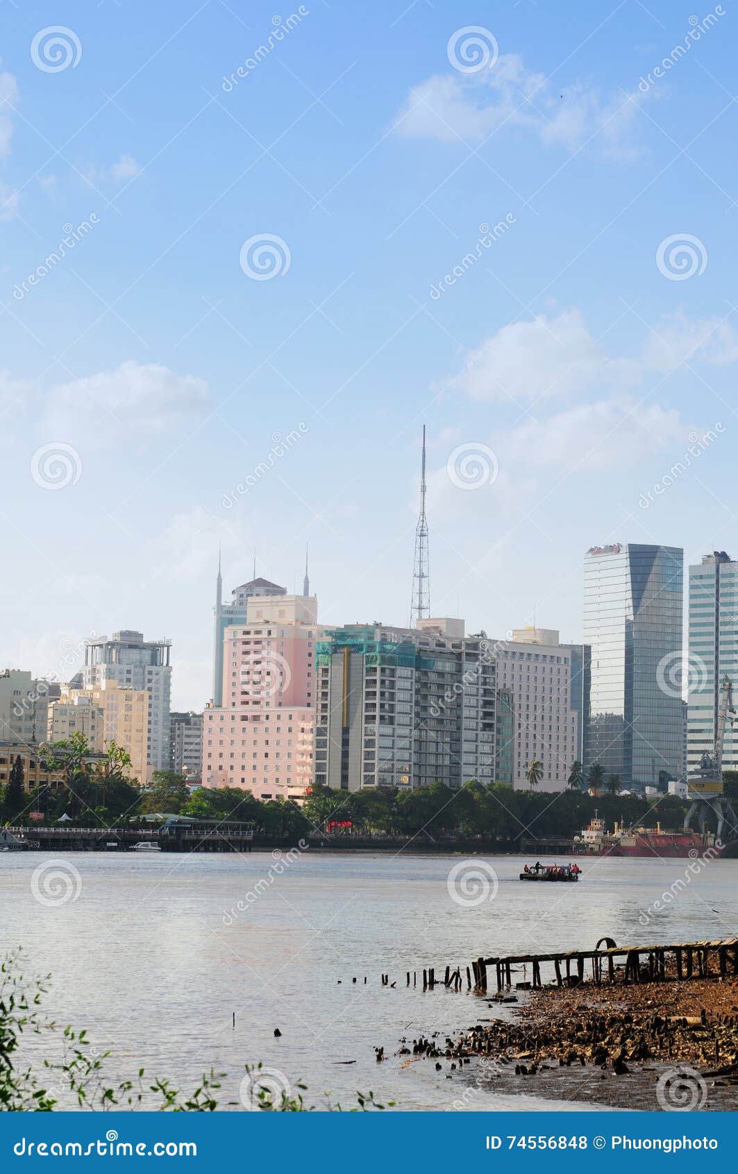Modern Buildings Located at Downtown in Saigon, Vietnam Editorial Stock ...