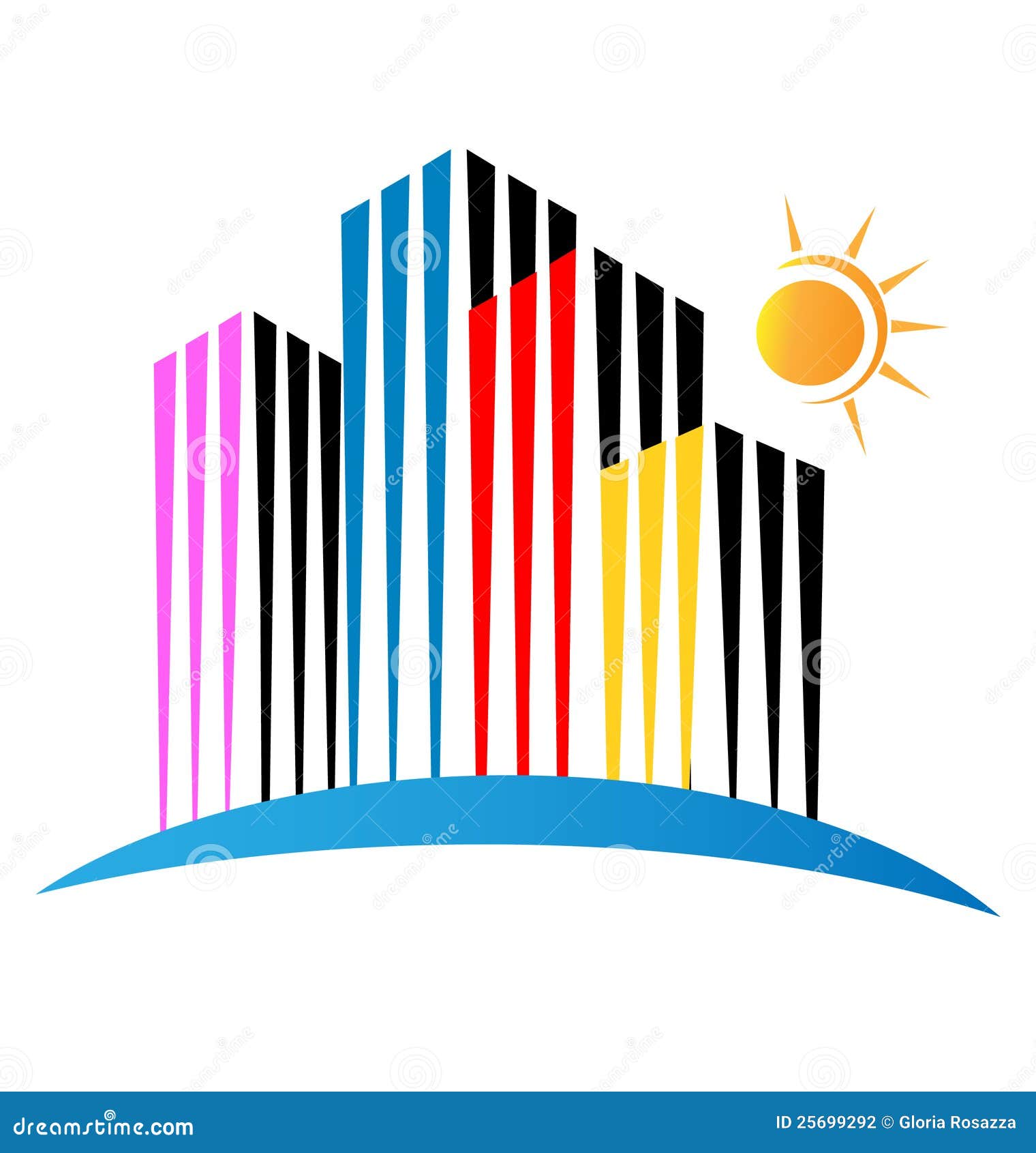 Modern buildings logo stock vector. Illustration of logo - 25699292