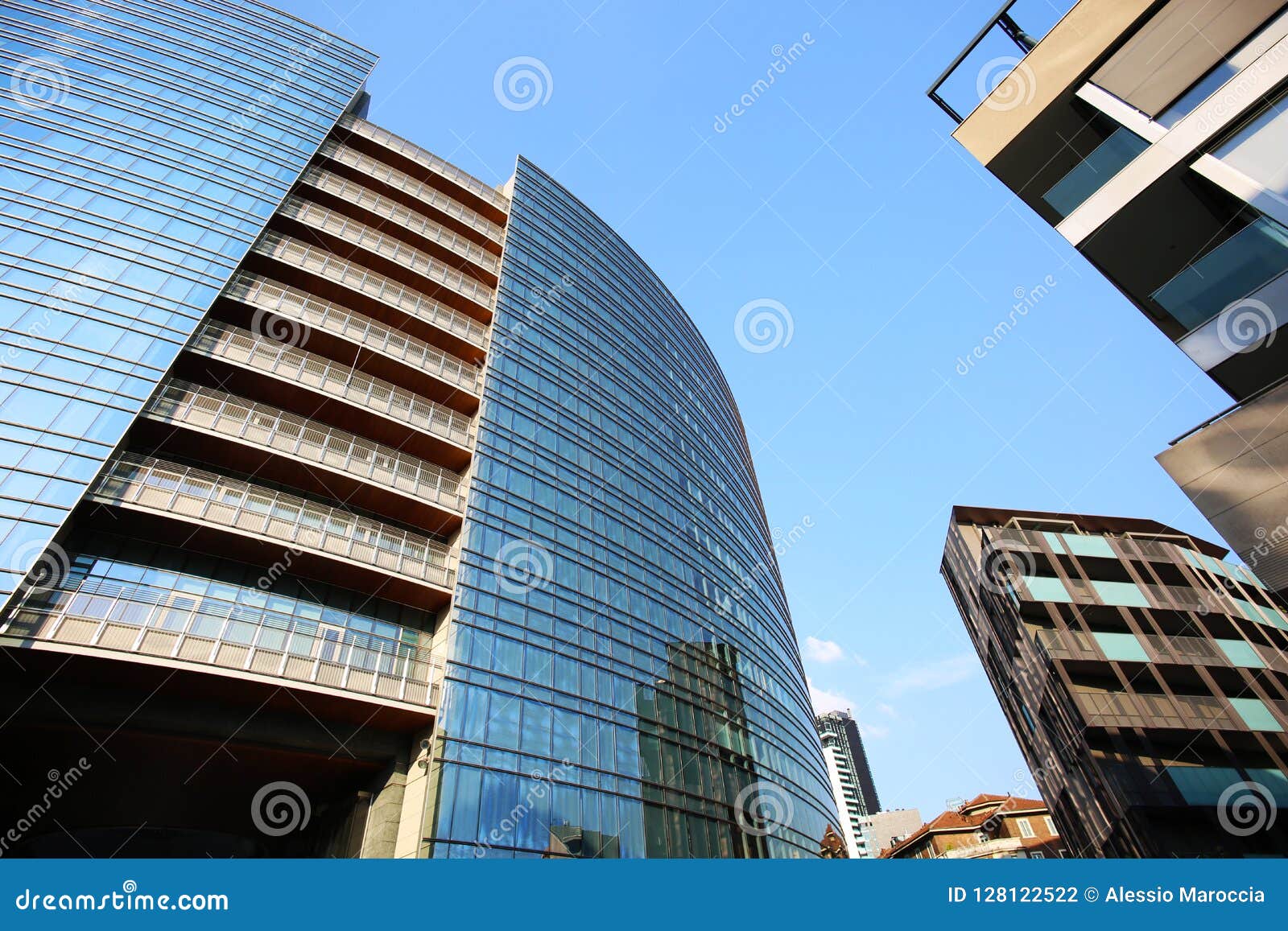 Modern buildings in milan stock photo. Image of milano - 128122522