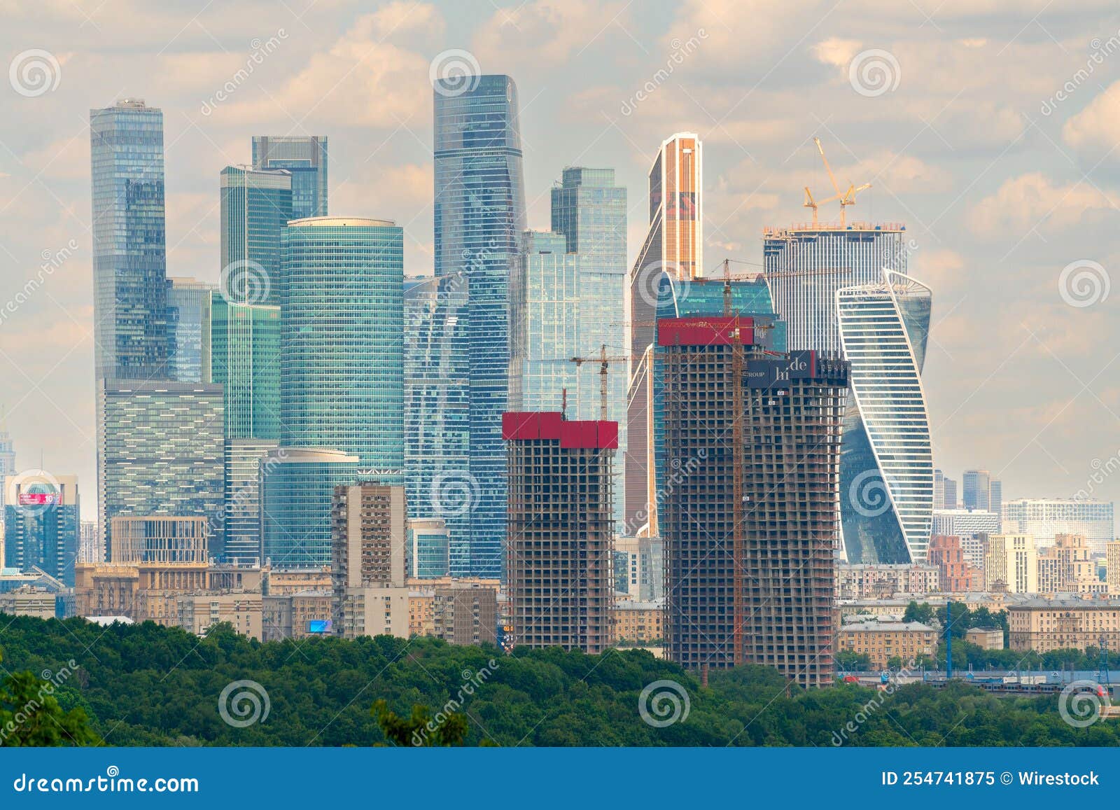 Modern Buildings of Moscow City Editorial Image - Image of cloudy ...