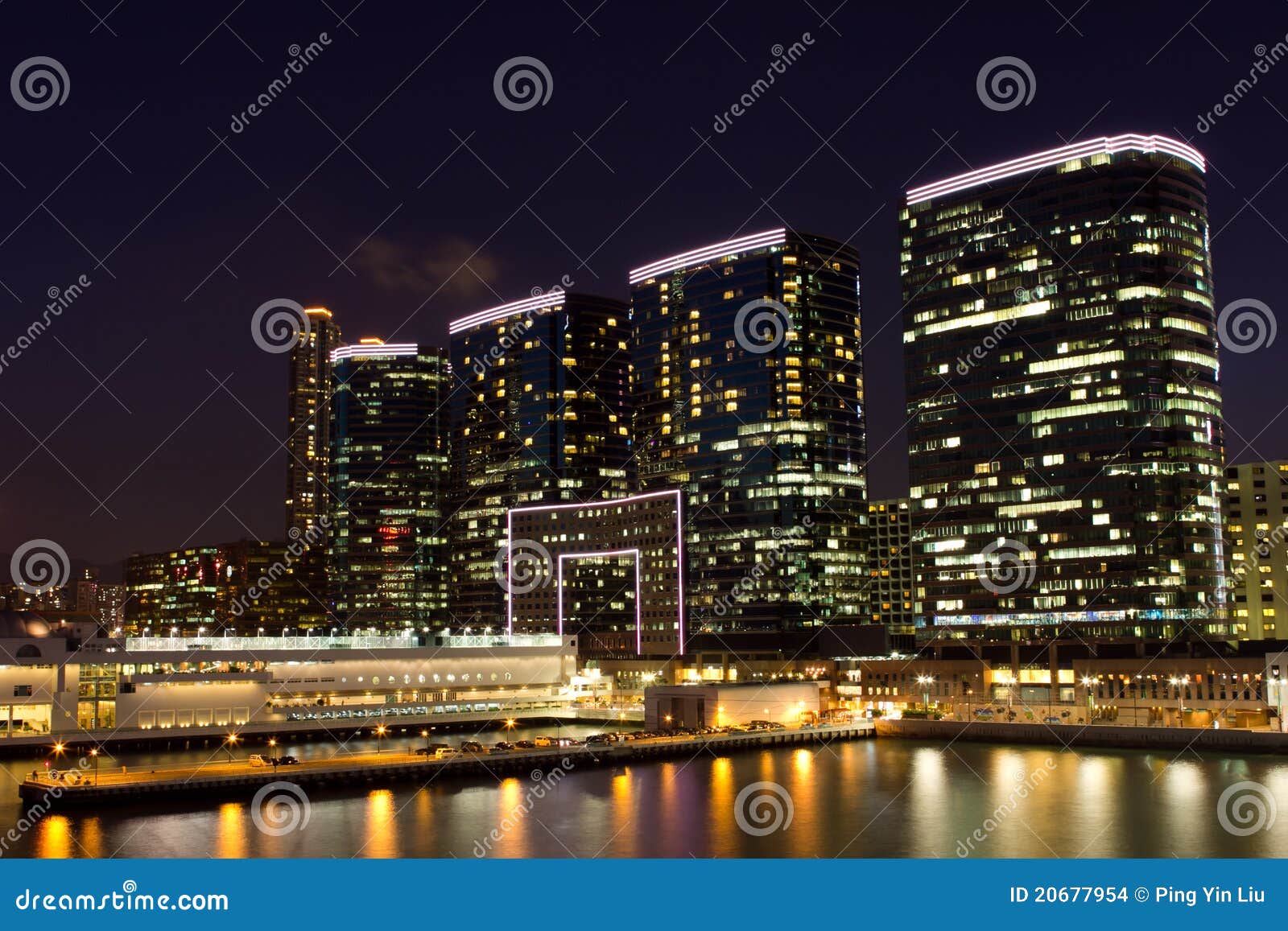 Modern Buildings at Night stock photo. Image of cities - 20677954