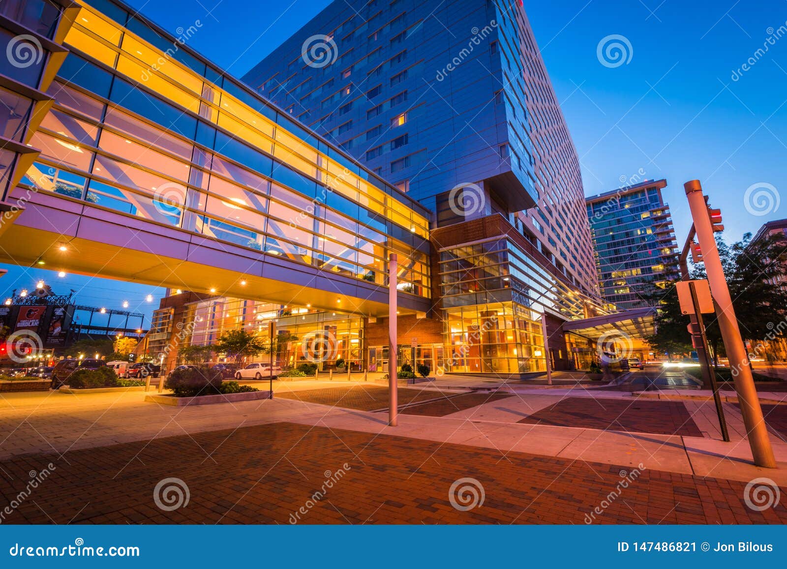 Modern Buildings at Night in Downtown Baltimore, Maryland Editorial ...