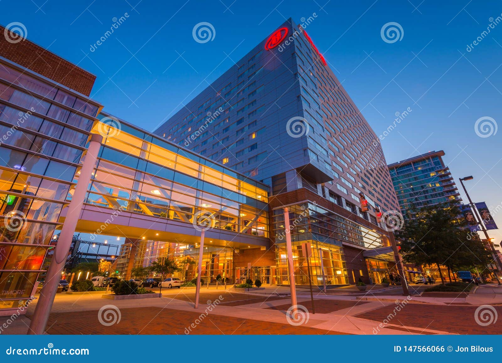 Modern Buildings at Night in Downtown Baltimore, Maryland Editorial ...