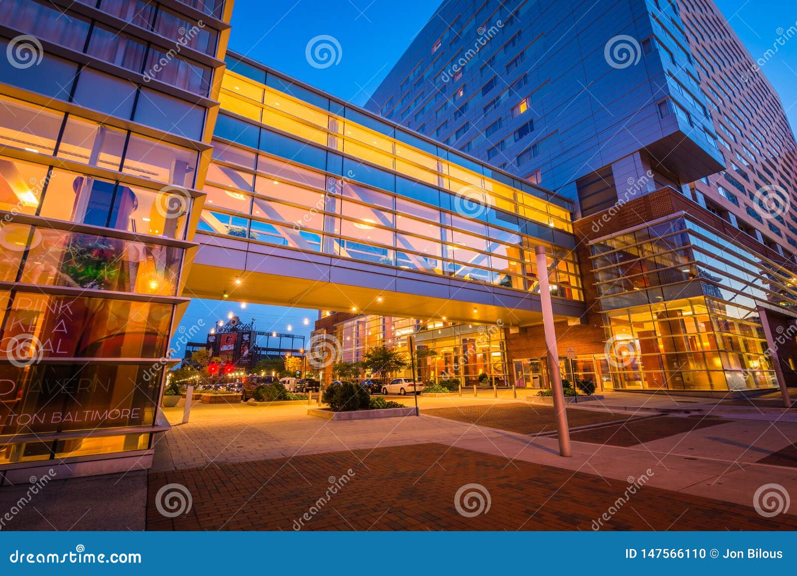 Modern Buildings at Night in Downtown Baltimore, Maryland Editorial ...