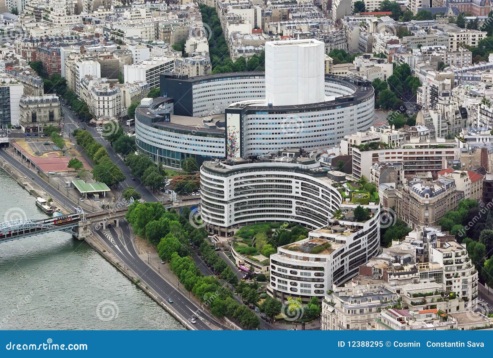 Modern buildings in Paris stock image. Image of exterior - 12388295