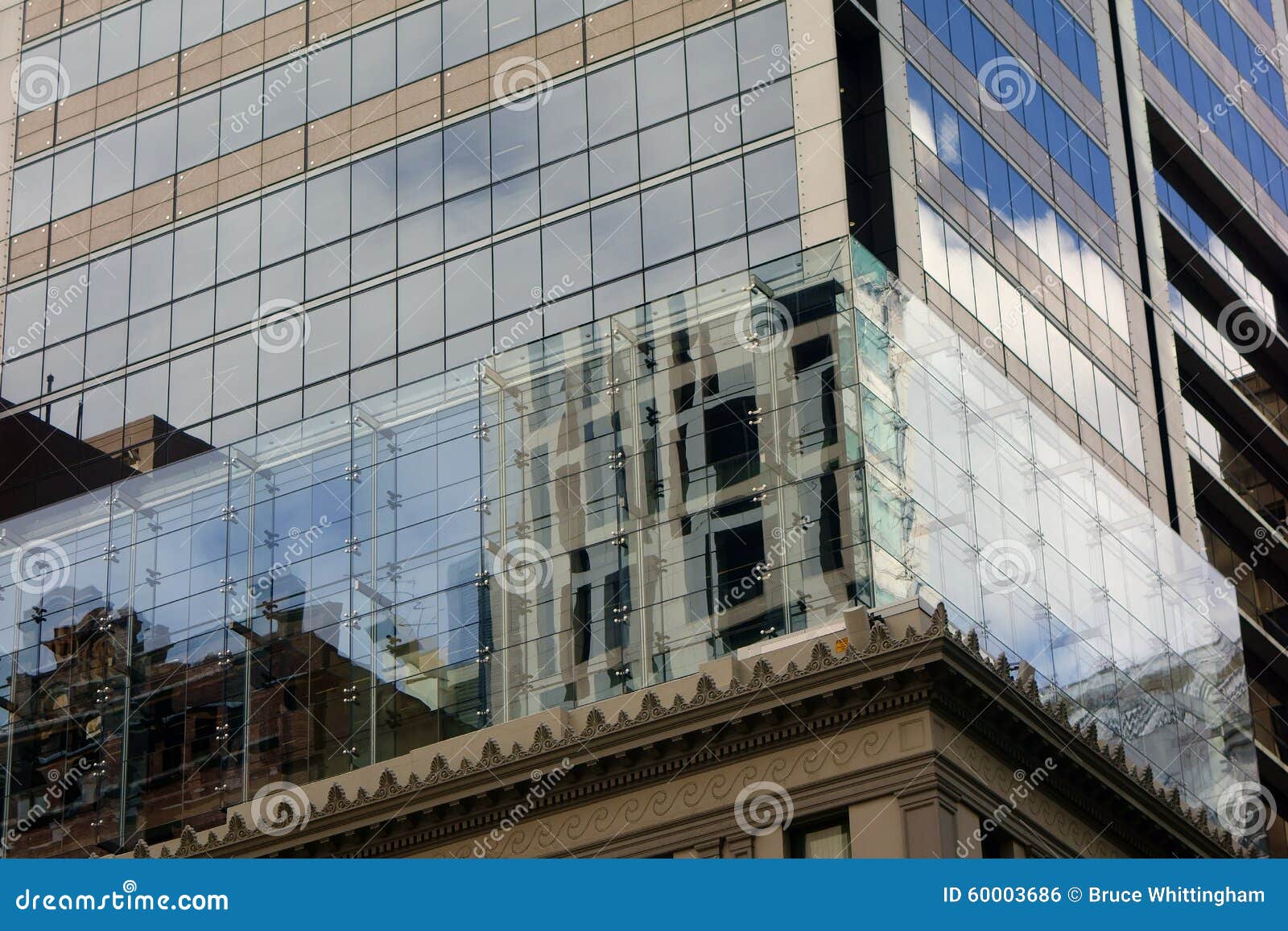 Modern Buildings Reflected in Glass Plate Windows Stock Photo - Image ...