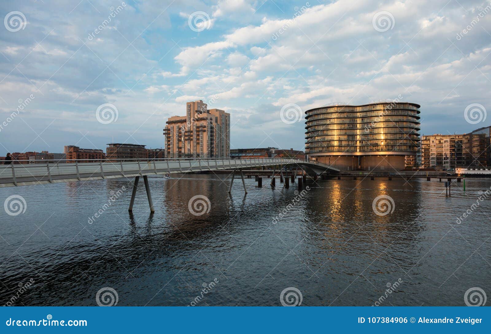 Modern Buildings on the River Stock Photo - Image of bridge, minimalist ...