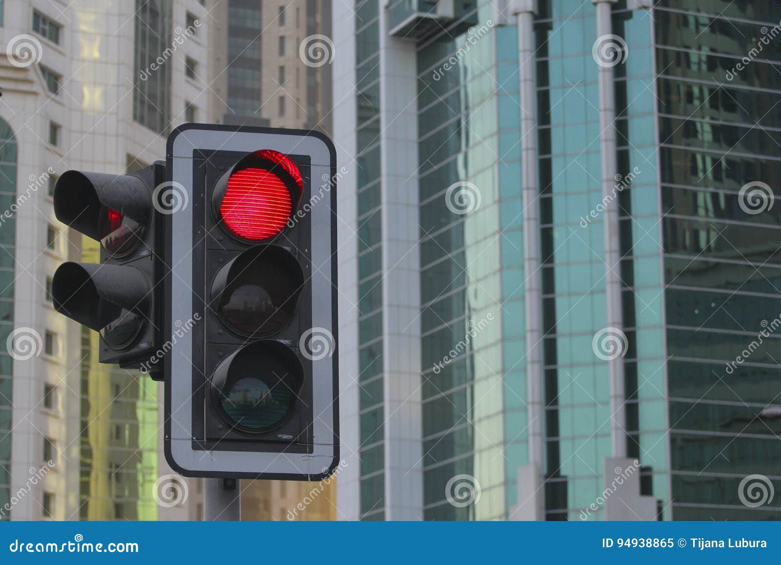 Modern Buildings and Semaphore in Doha Editorial Image - Image of ...