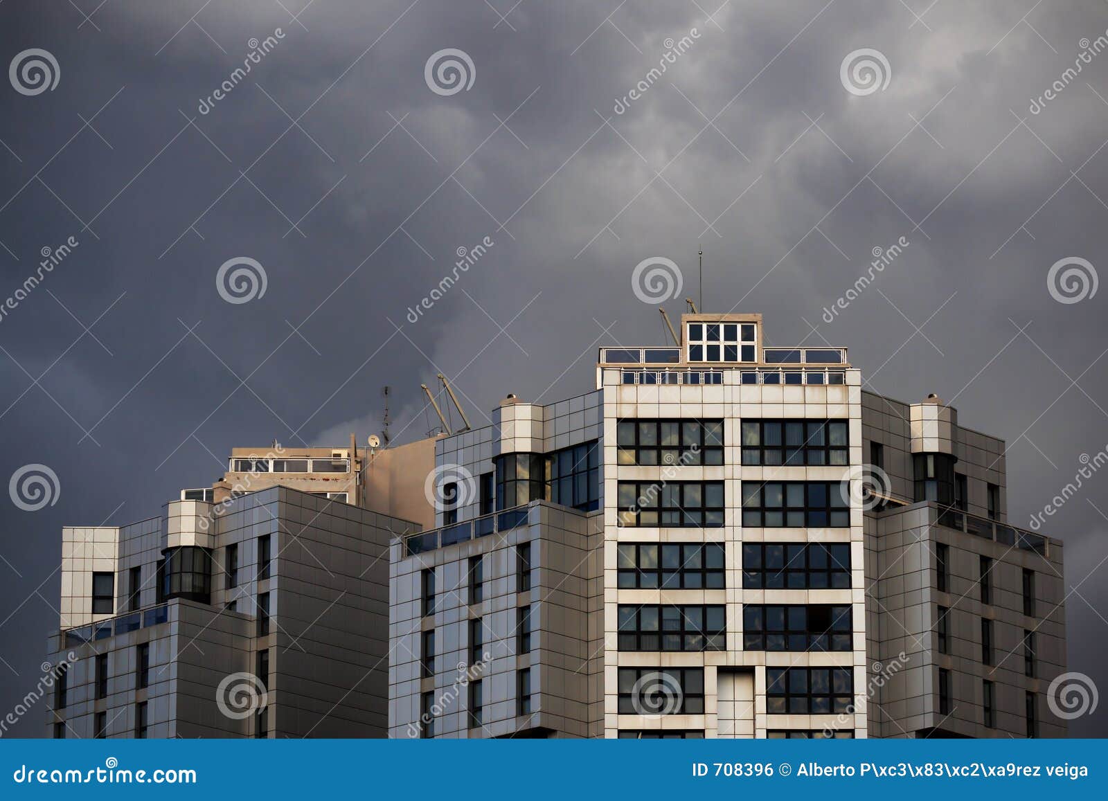 Modern Buildings and storm stock photo. Image of modern - 708396