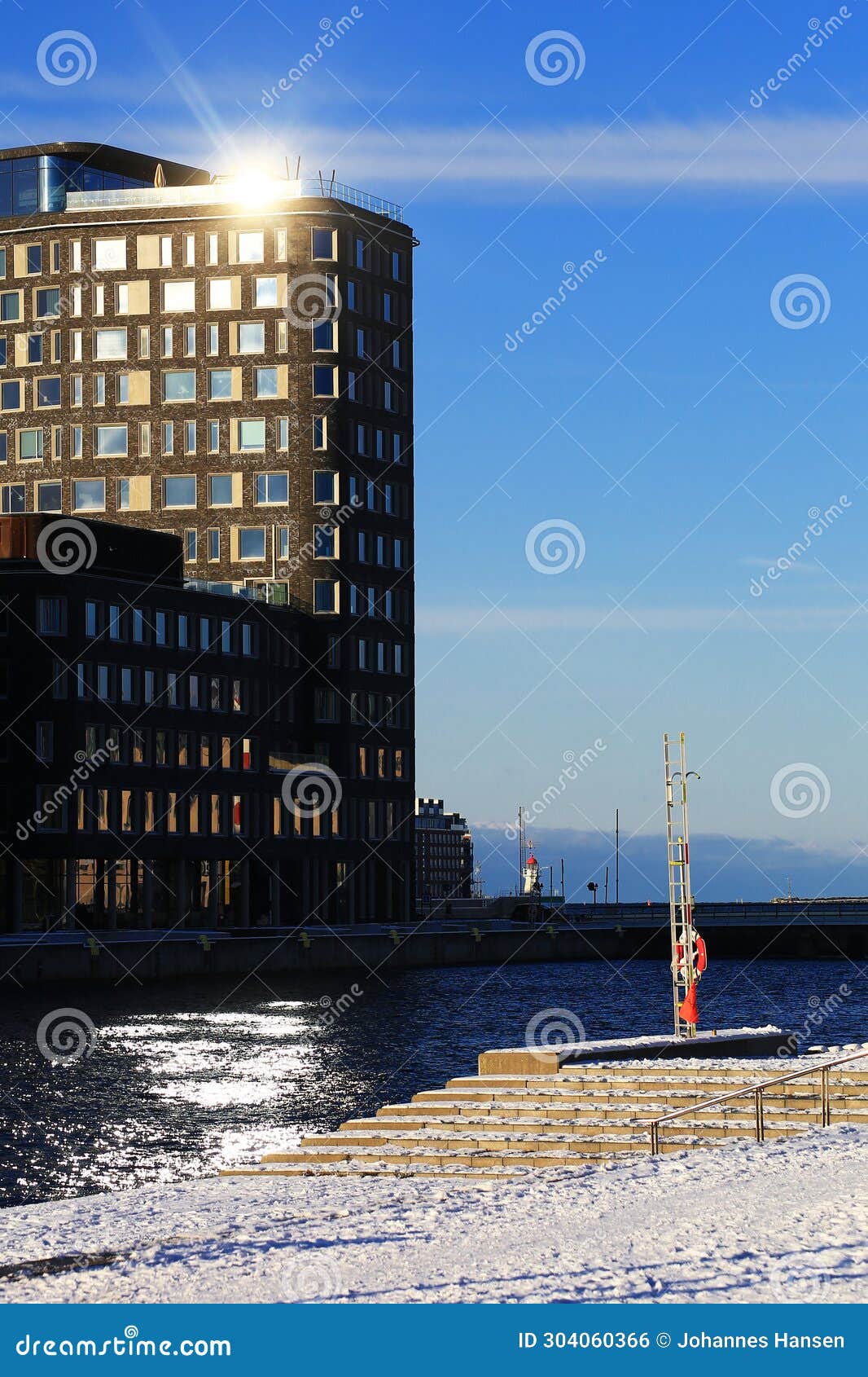 Modern Buildings on Sunny Winter Day at Waterfront in Malmo in Sweden ...