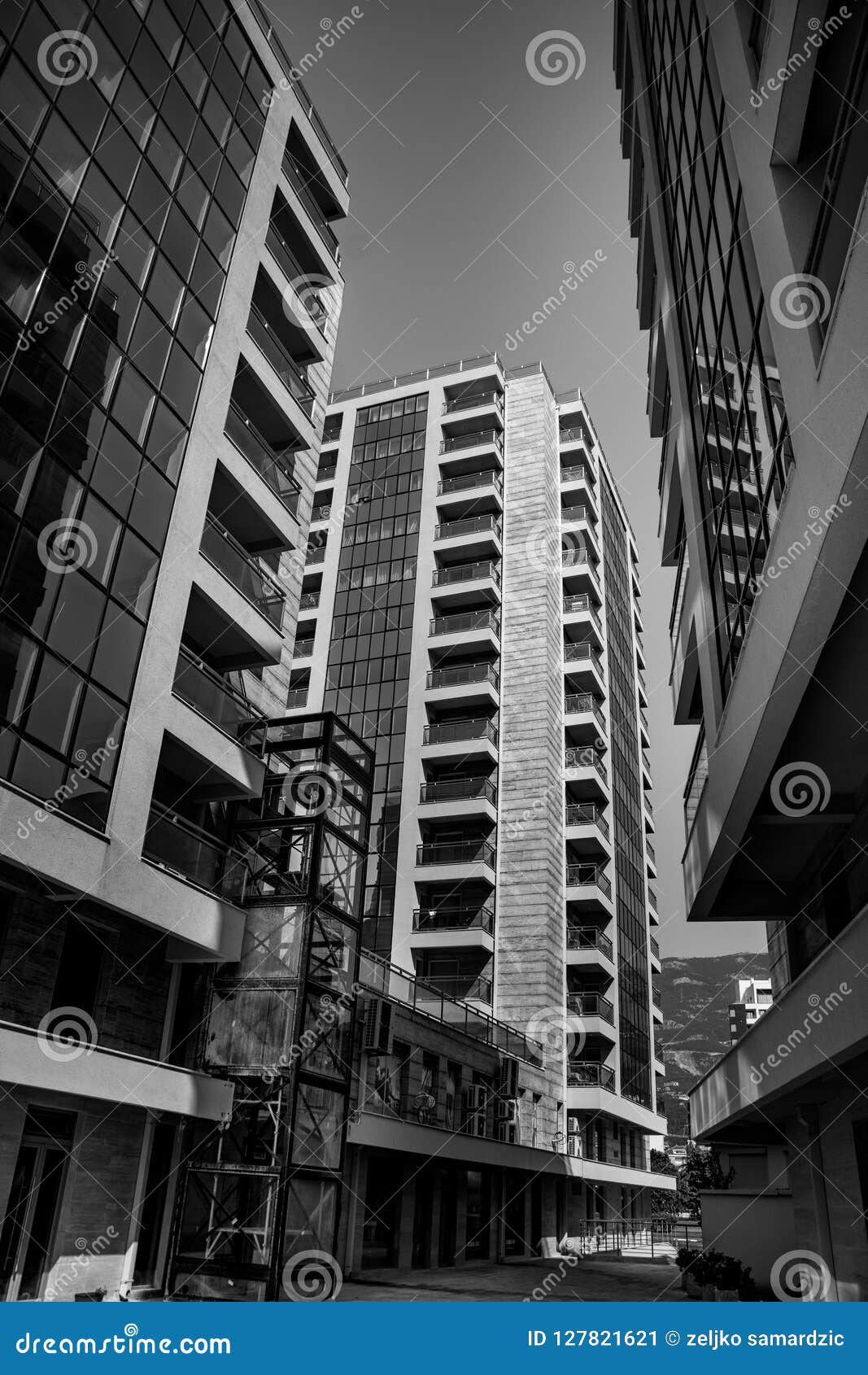 Modern Buildings Under Construction Game of Light Stock Image - Image ...