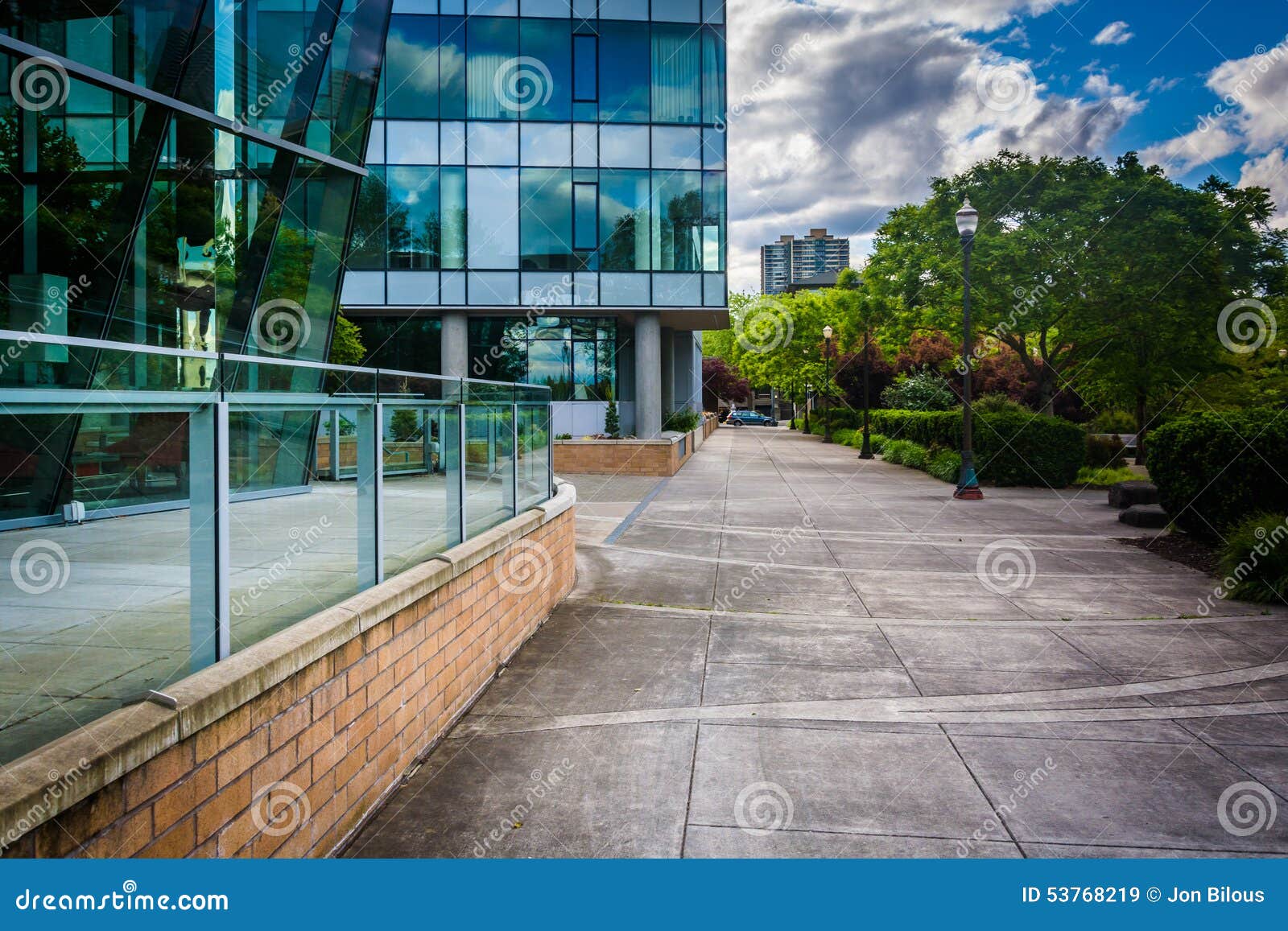 Modern Buildings and Walkway at the Waterfront in Portland Stock Image ...