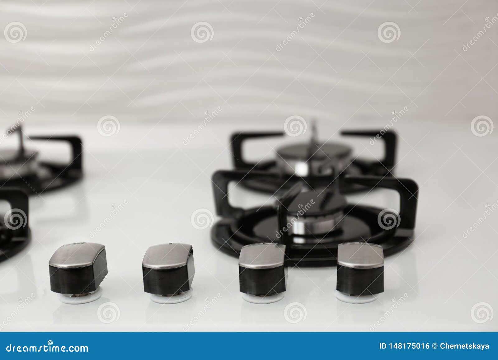 Modern Built-in Gas Cooktop. Kitchen Appliance Stock Photo - Image of ...