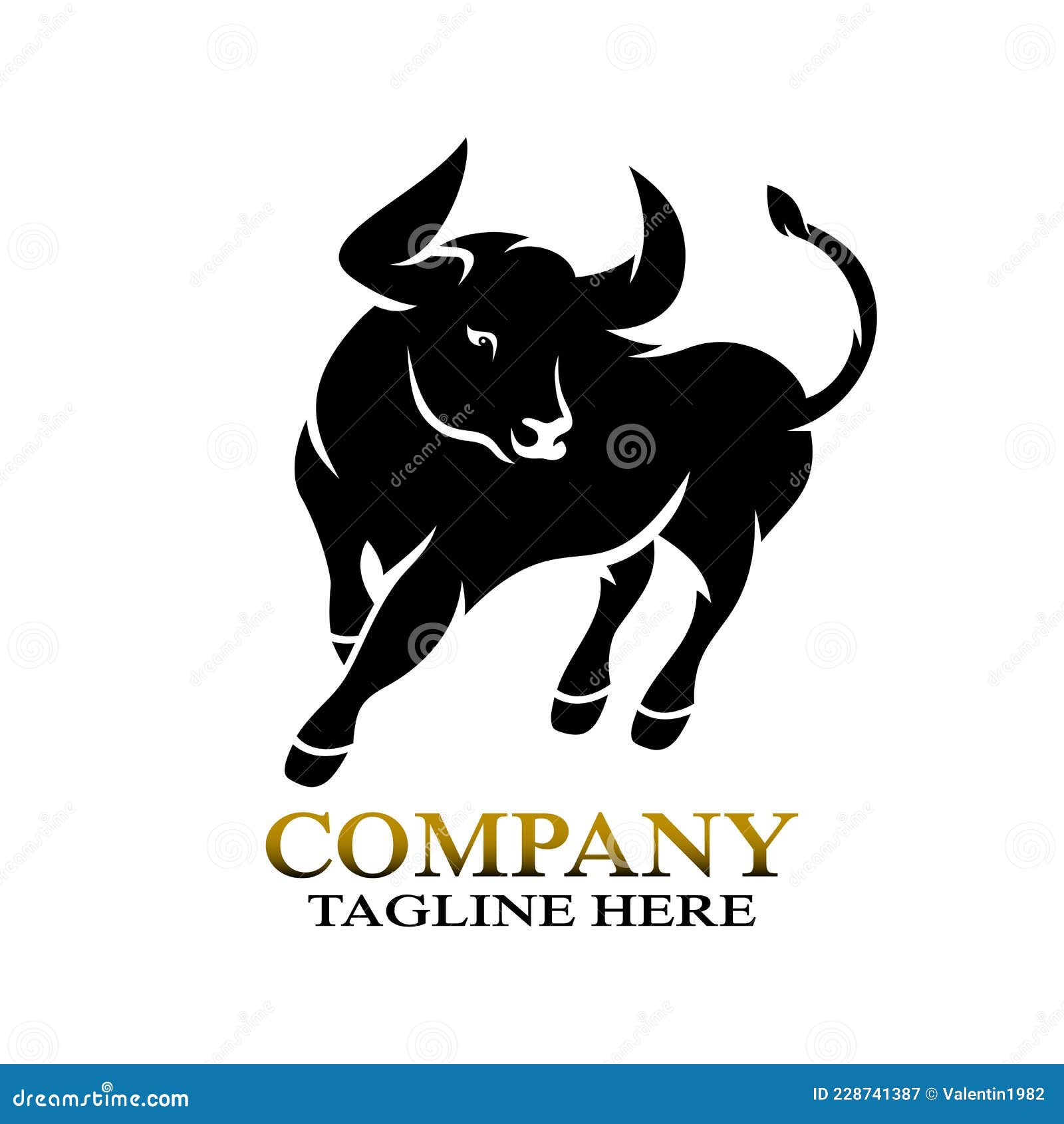 Modern bull logo. stock vector. Illustration of horned - 228741387
