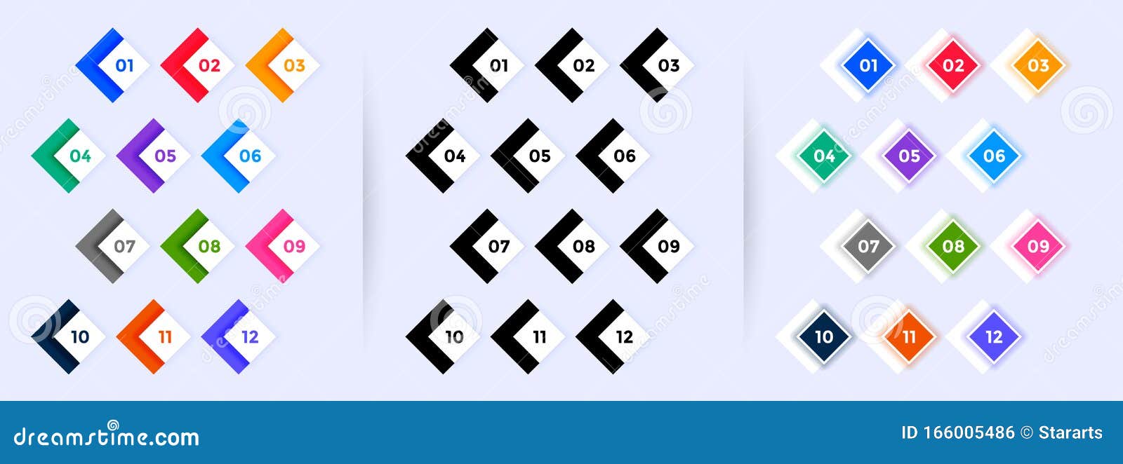 Modern Bullet Points Big Set from Number One To Twelve Stock Vector ...