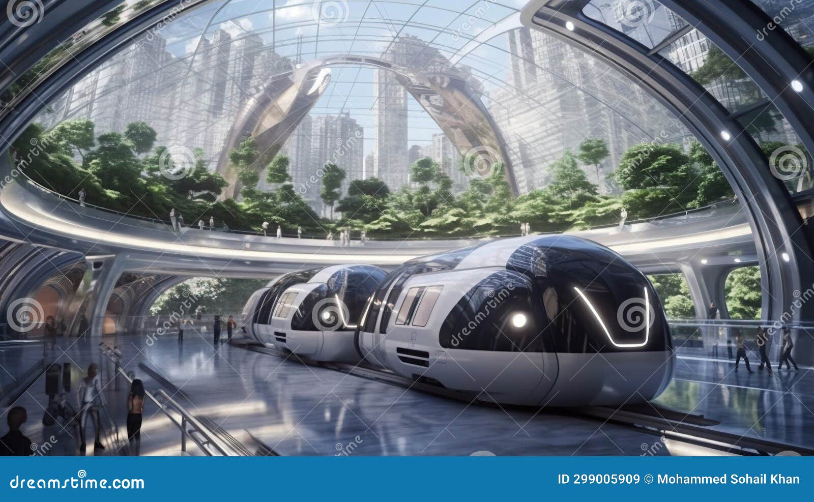 Modern Bullet Train Travel through Metro City Background Stock Image ...