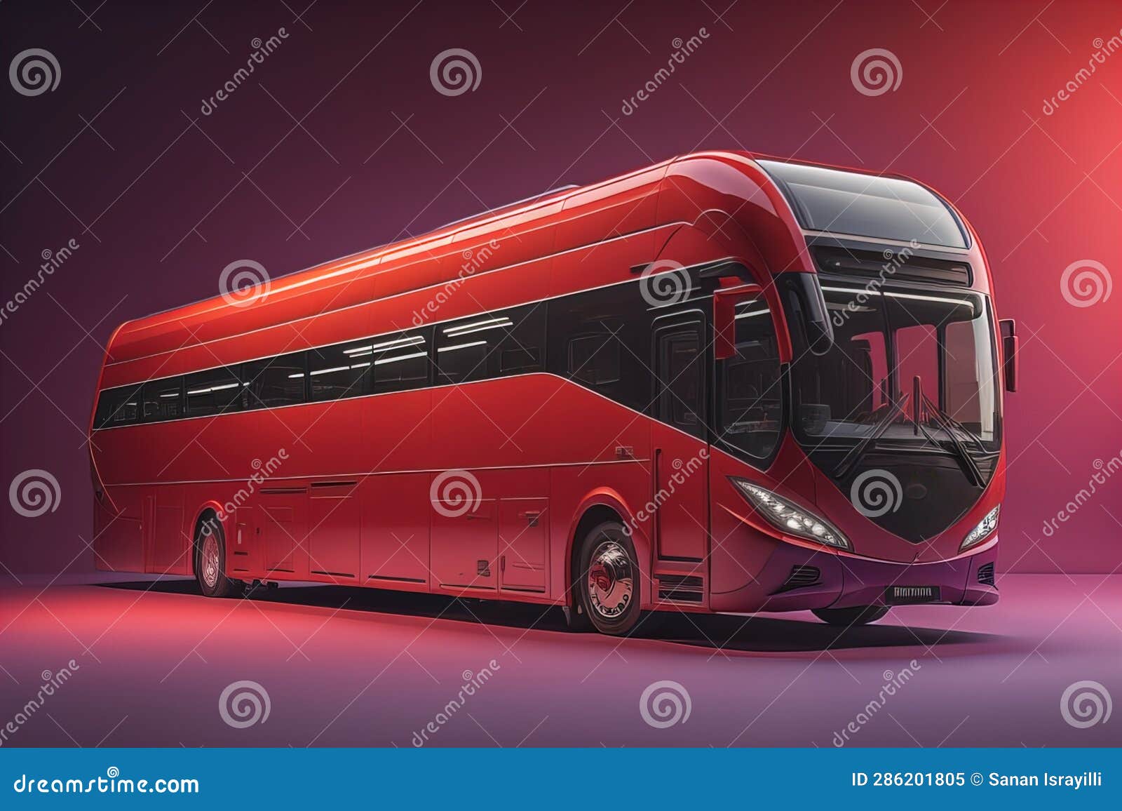 Modern Bus on a Dark Purple Background. Generative Ai Stock ...