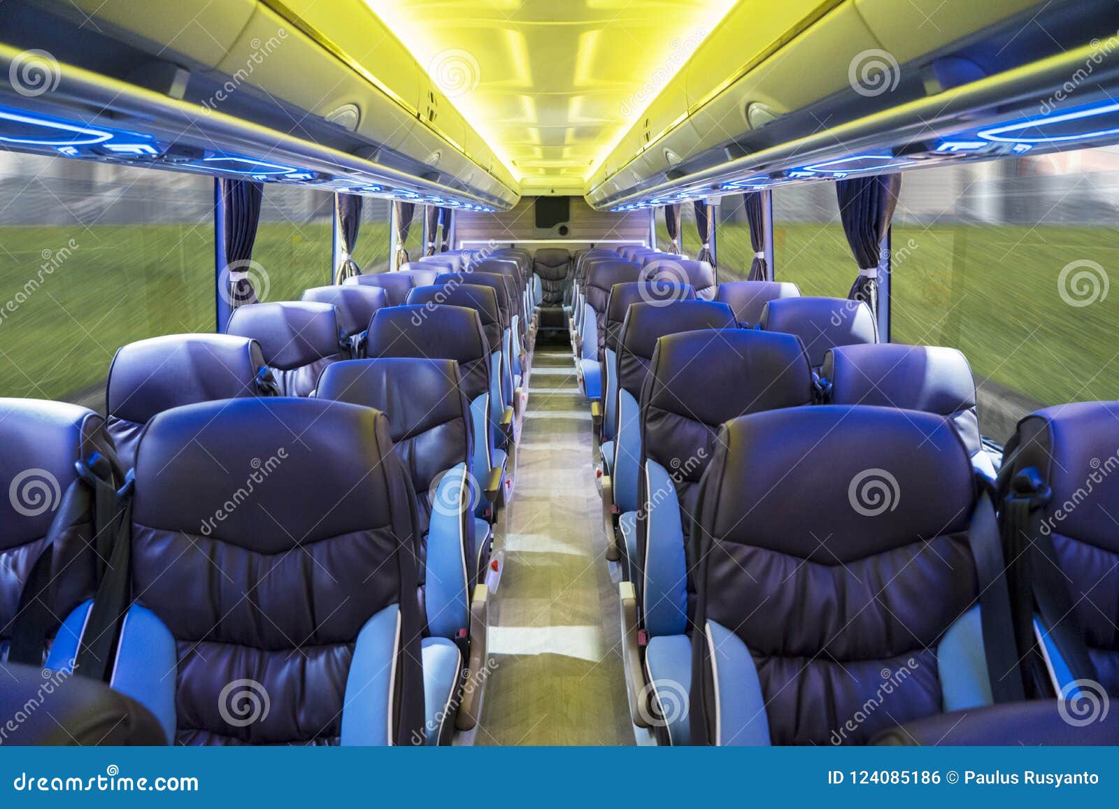 Modern Bus Interior with Comfortable Seats Editorial Photo - Image of ...