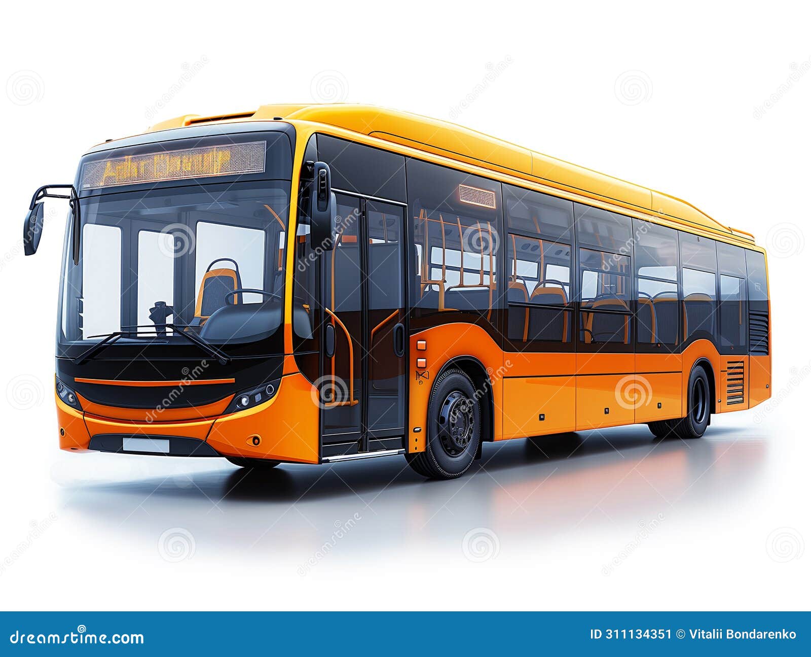 Modern Bus Isolated on Transparent Background. 3d Render Image with ...
