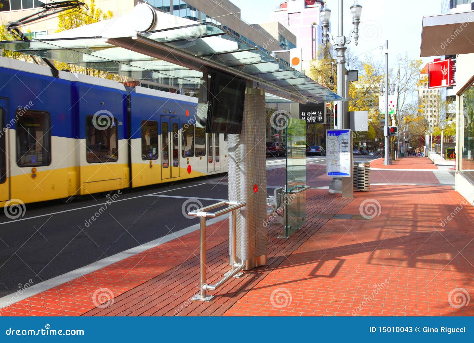 Modern bus stop. stock image. Image of computer, metropolitan - 15010043