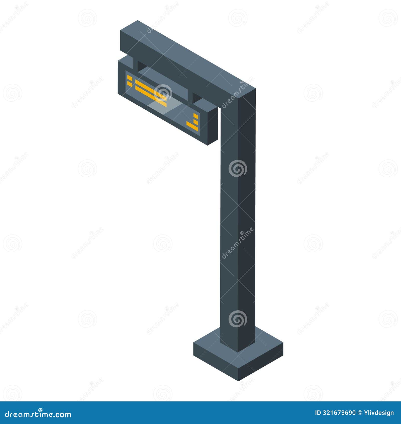 Modern Bus Stop Display Showing Arrival Time Isometric View Stock ...