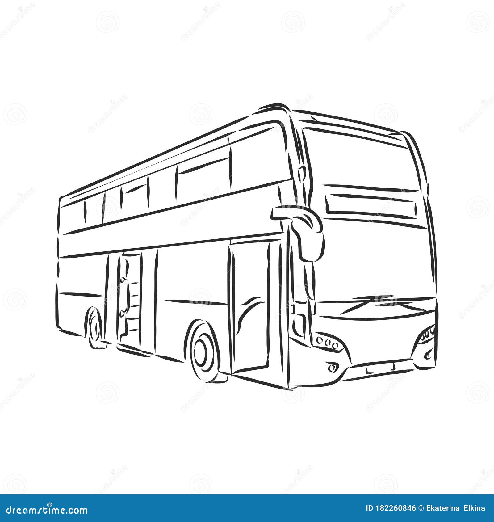 Modern Bus Symbol, Outlined Vector Icon. Bus Vector Sketch Illustration ...