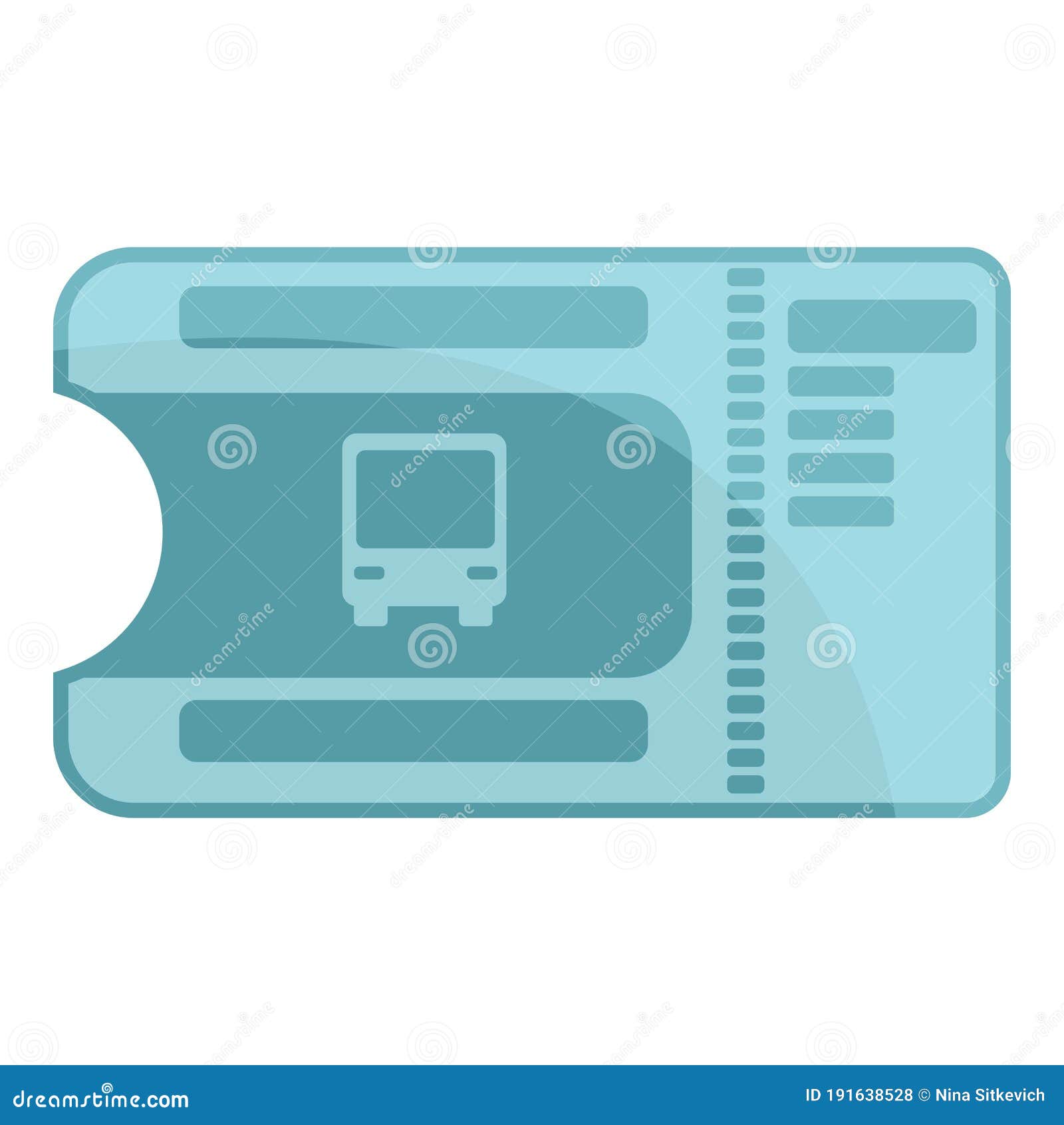 Modern Bus Ticket Icon, Cartoon Style Stock Vector - Illustration of ...