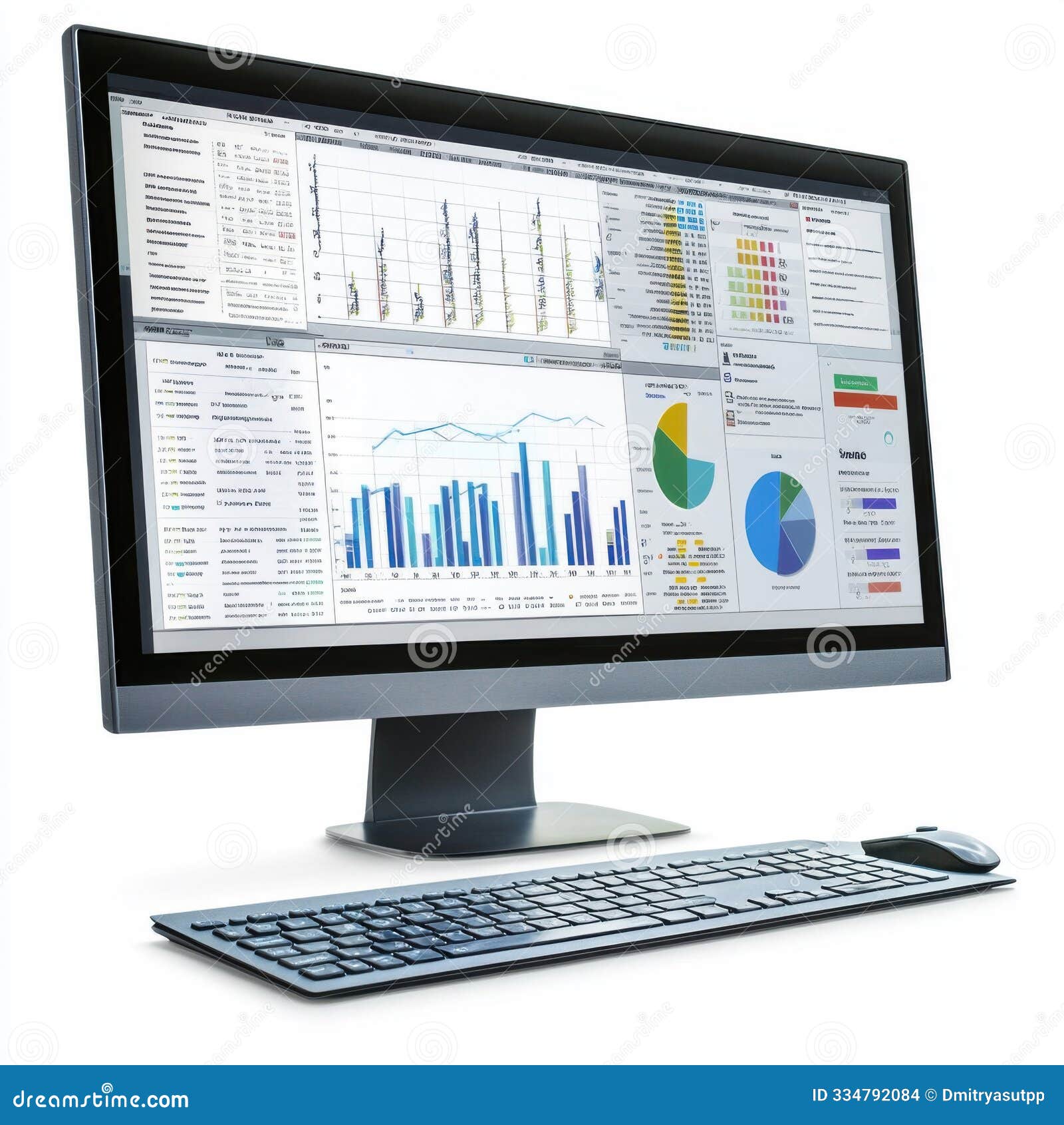 Modern Business Analytics Dashboard on Computer Screen Displaying ...